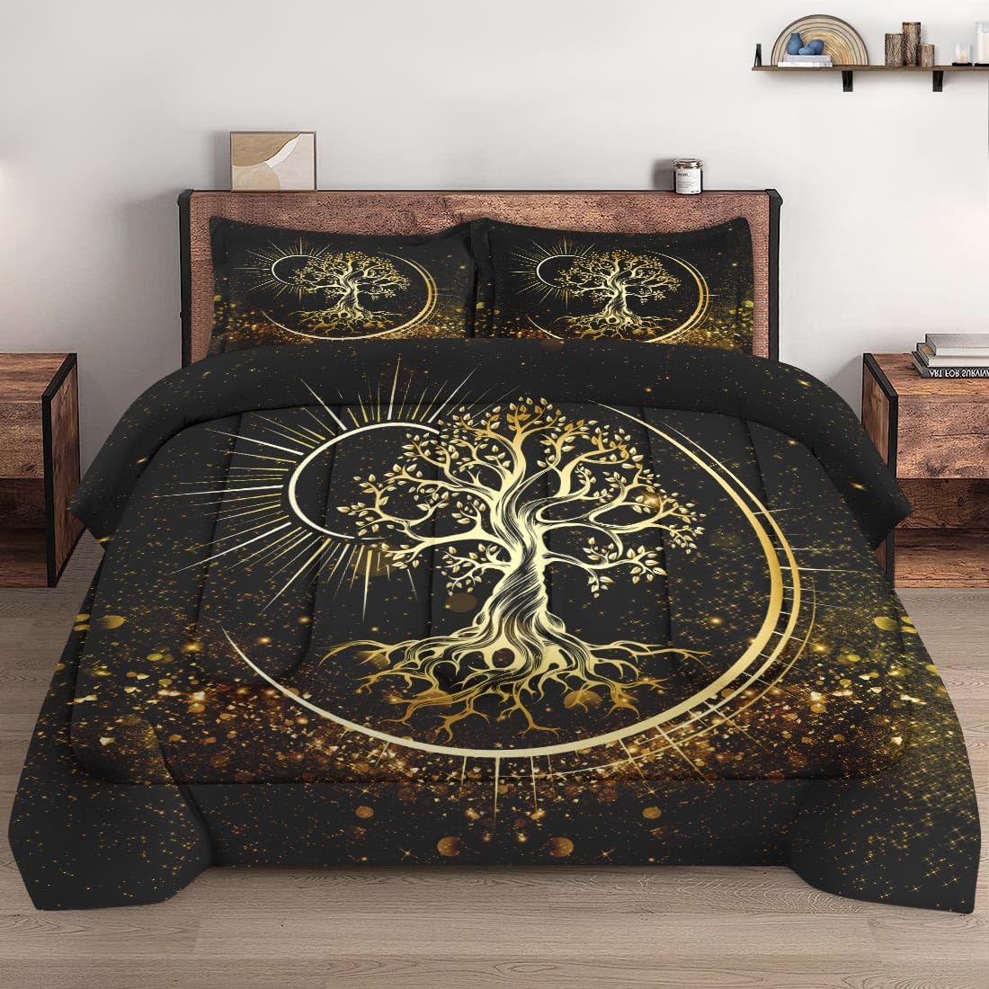 Amazon.com: WeCozy Queen Size Comforter Set with 2 Pillowcases, Nature ...