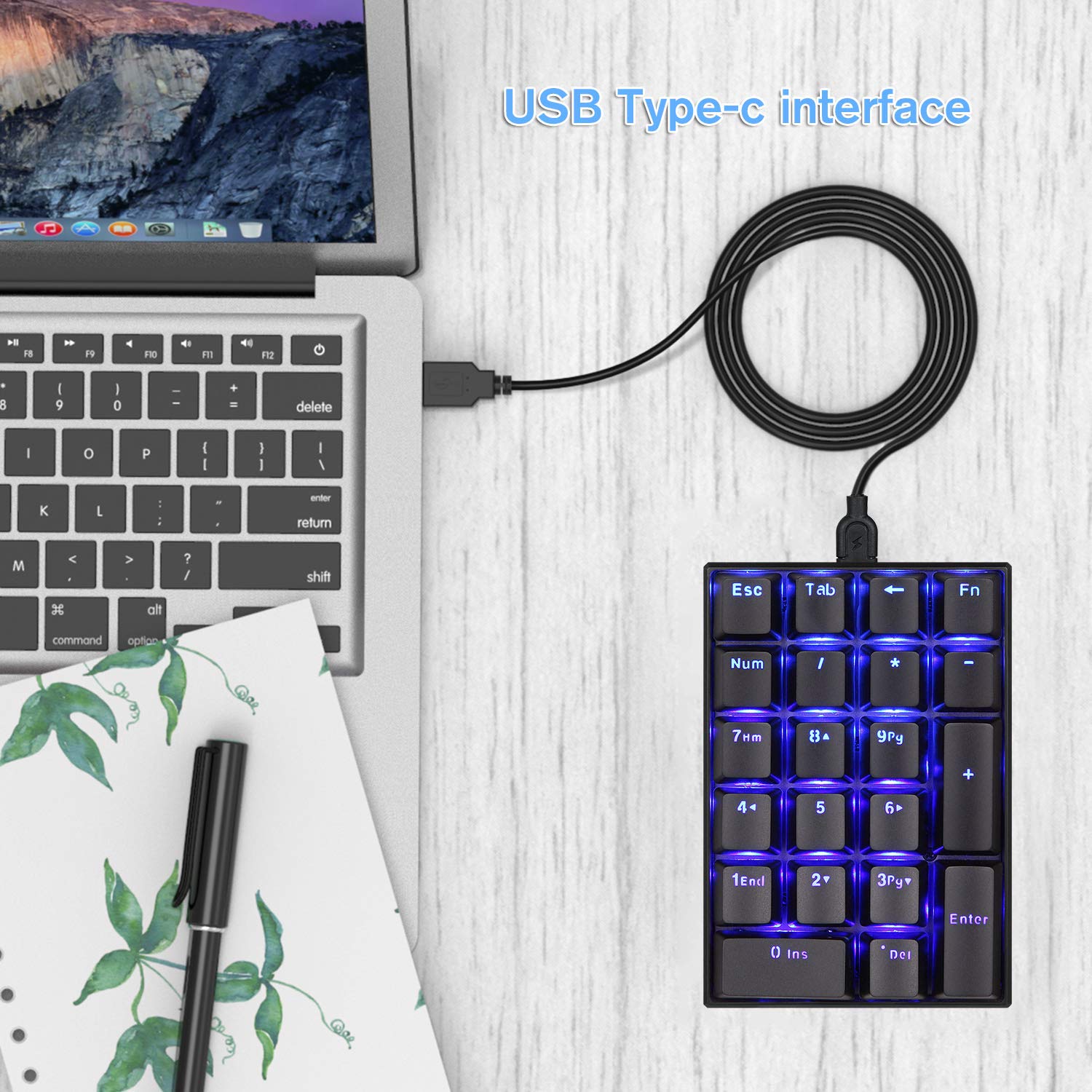 Motospeed K23 Mechanical Numeric Keypad Red Switch Wired 21 Keys ...