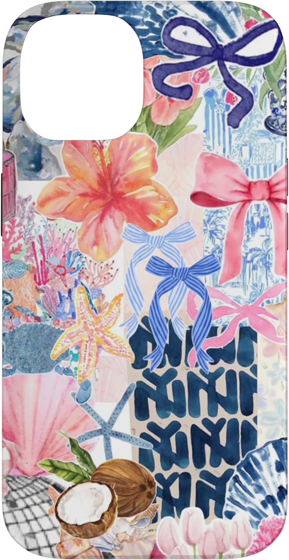 Amazon.com: iPhone 14 Beachy Blue Coquette Collage Preppy and Cute ...