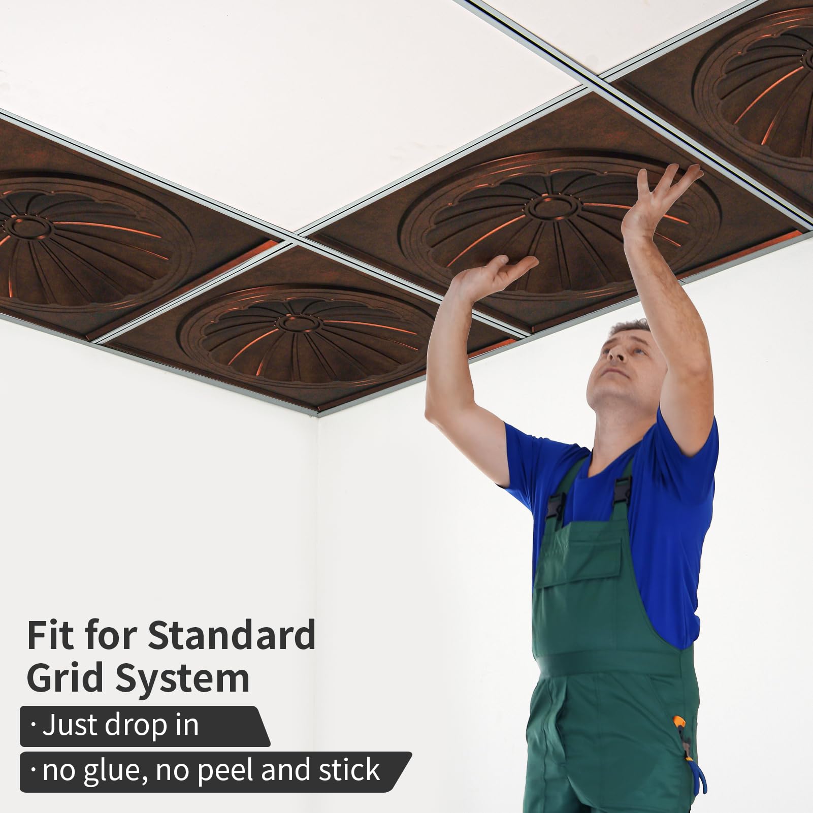 24x24 PVC Ceiling Panels White 3D Pattern Art3d PVC Ceiling Tiles 24x24 ...