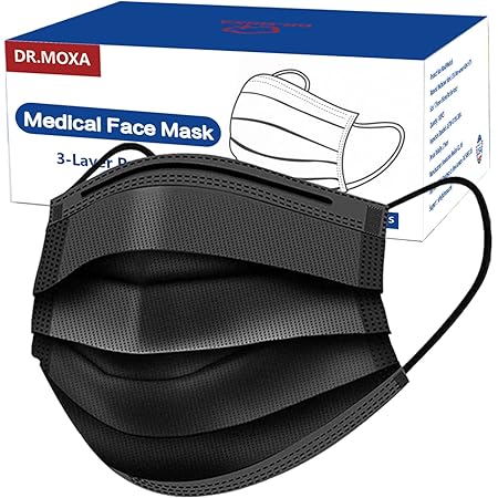 Amazon.com : NNPCBT 100PCS 3 Ply Black Disposable Face Mask Filter ...