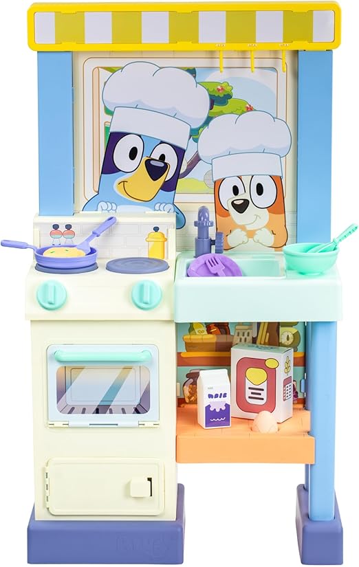 Amazon.com: BLUEY - Cook with Chef Bluey Kitchen Playset, with Over 20 ...