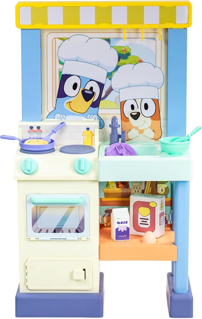 Amazon.com: BLUEY - Cook with Chef Bluey Kitchen Playset, with Over 20 ...