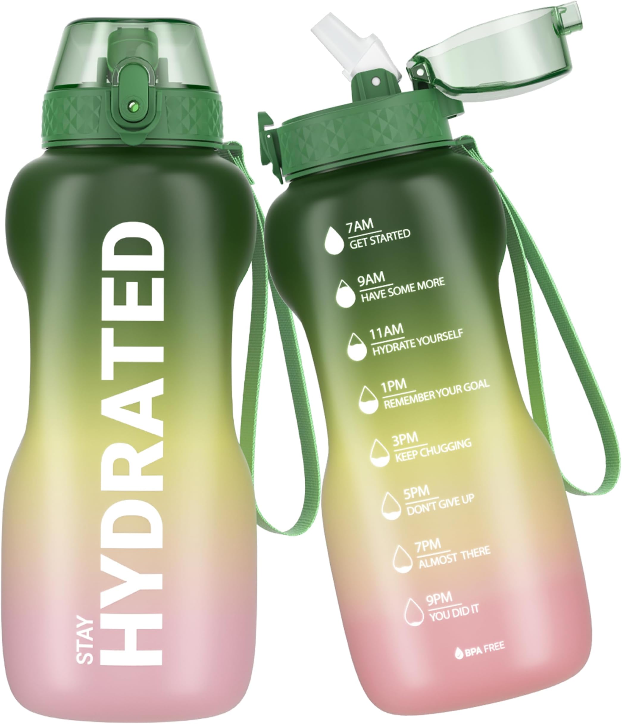 Amazon.com: YC Kitchen Motivational Water Bottle with Time Marker ...