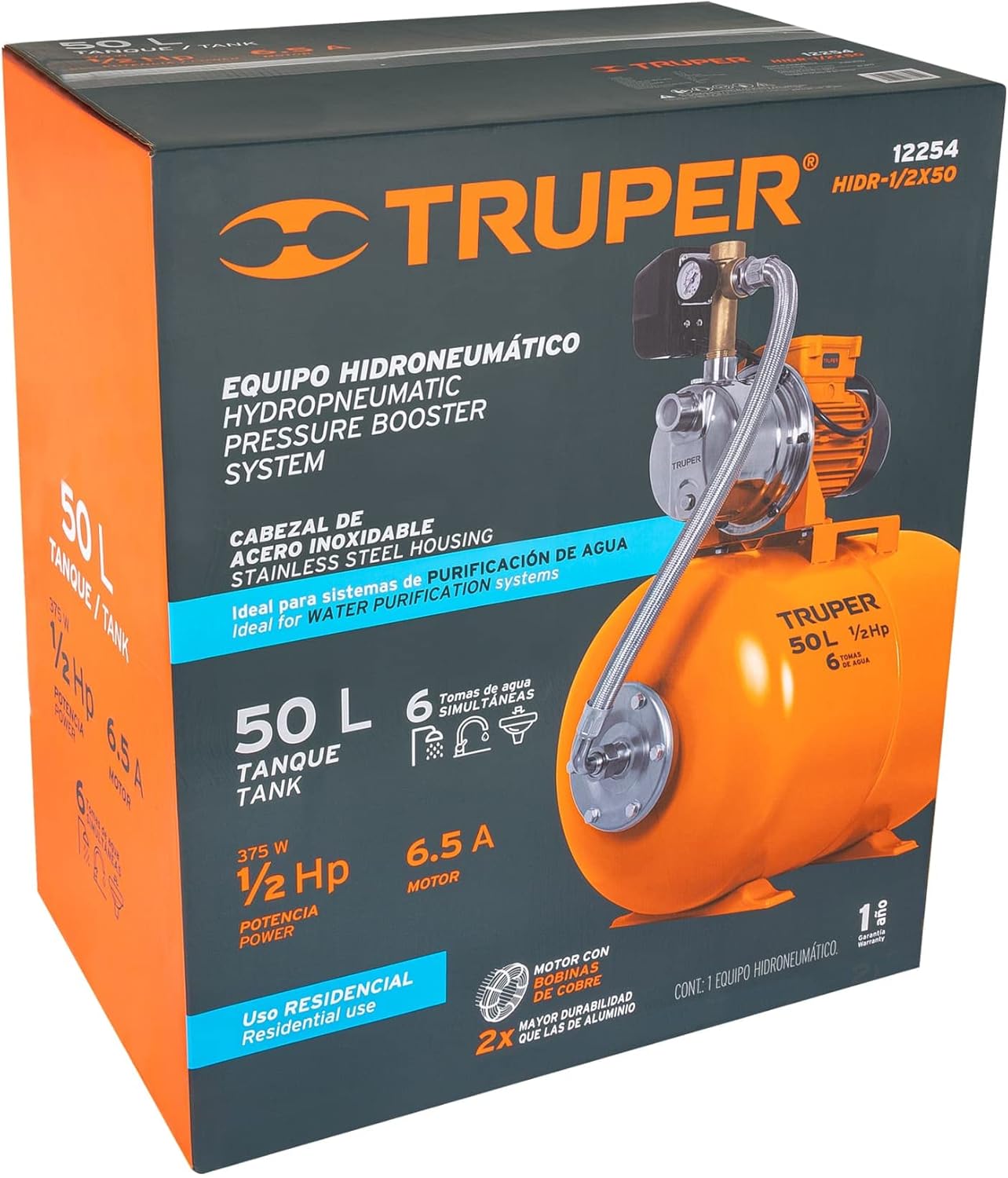 Buy TRUPER HIDR-1/2X50 1/2 HP 11 GPM Jet Pump / Tank Systems 1/2Hp 13 ...