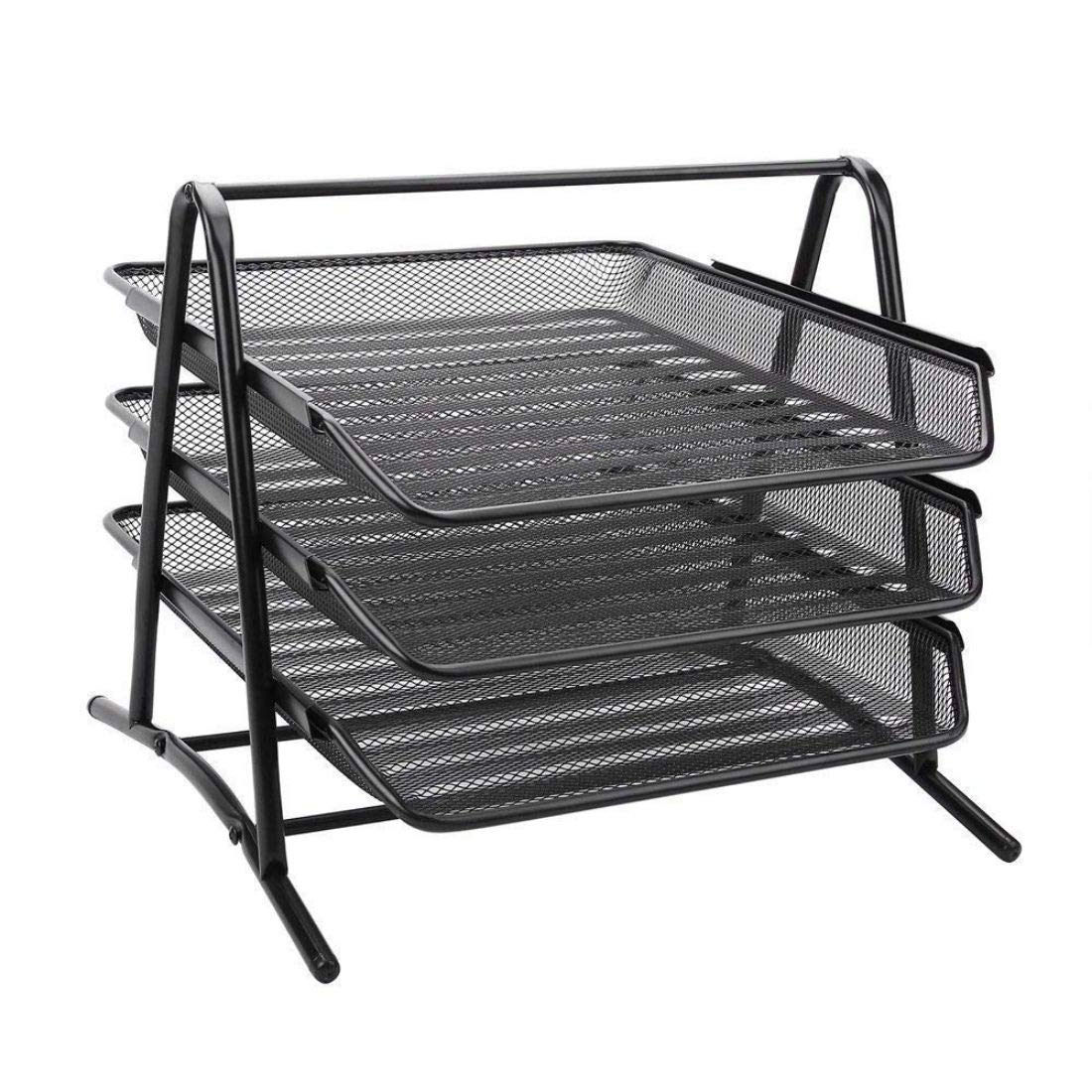 EASYDEX Metal Mesh Document Tray File Rack with 3 Tiers : Amazon.in ...