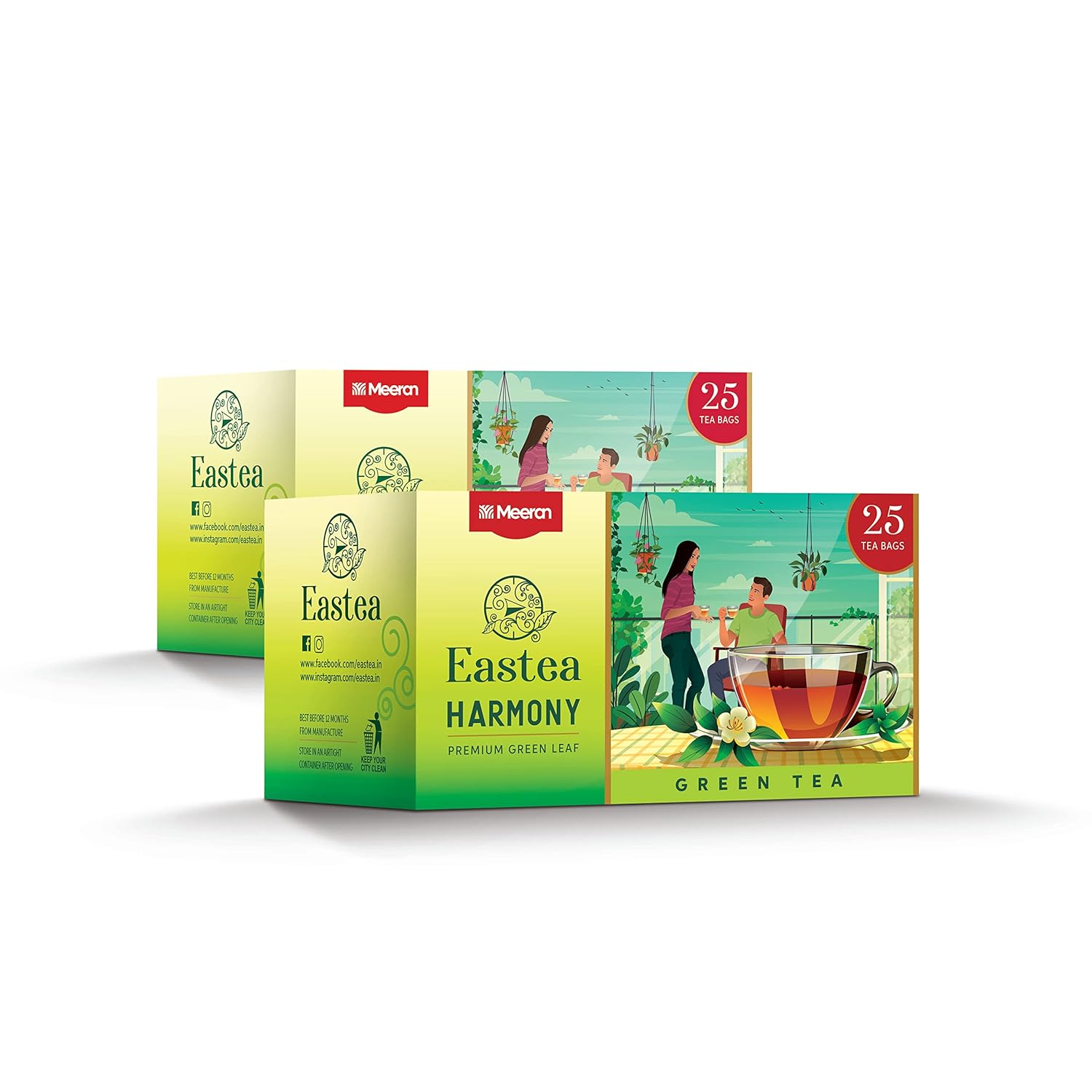 Eastea Harmony Premium Green Tea Bags - 50 bags (Pack of 2 x 25 bags ...