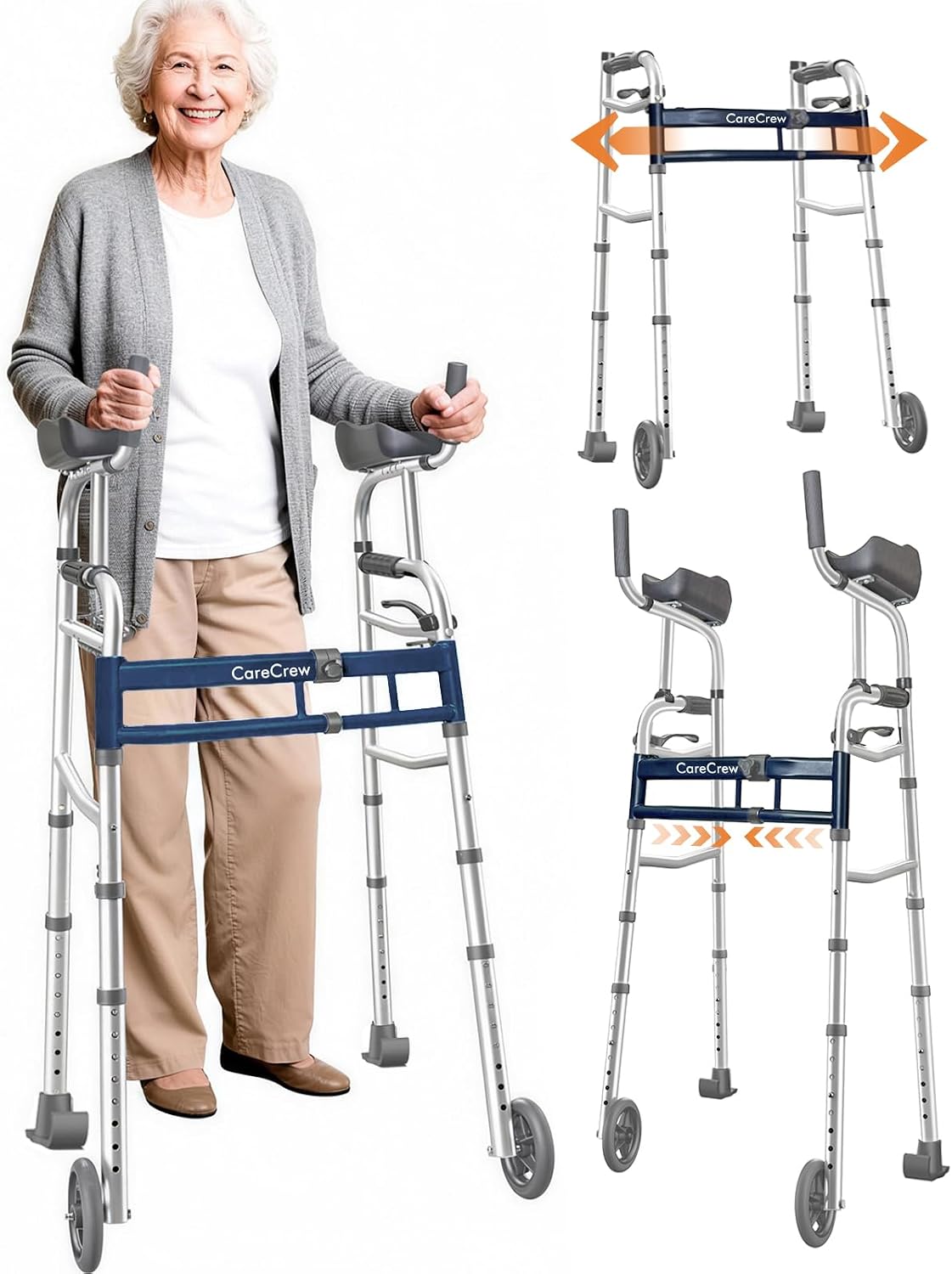 Amazon.com: Folding Narrow Upright Walkers for Seniors - with Removable ...