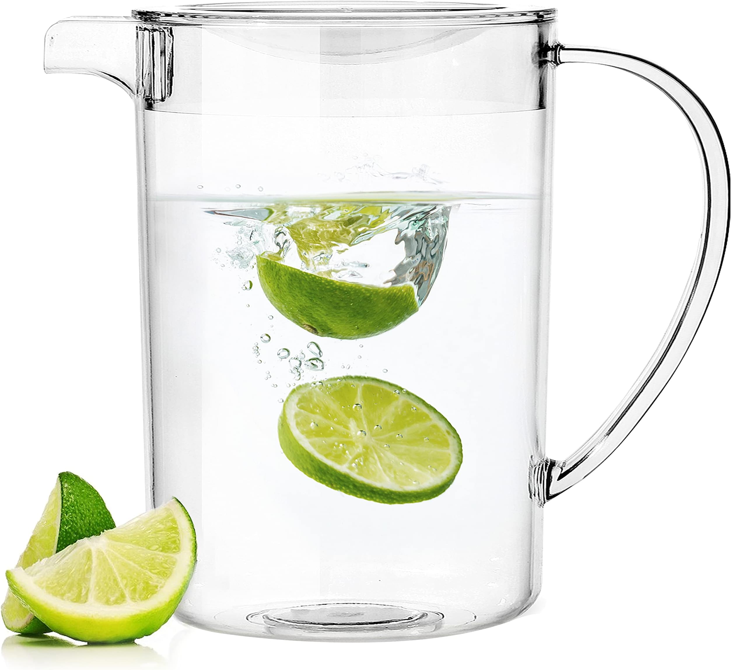 Amazon.com: Youngever 2 Quarts Plastic Pitcher With Lid, Clear Wide ...