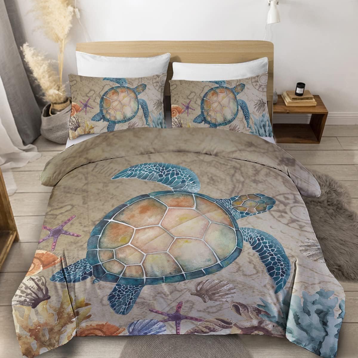 Amazon.com: Sleepwish Turtle Bedding Sets Sea Turtle Duvet Cover Twin ...