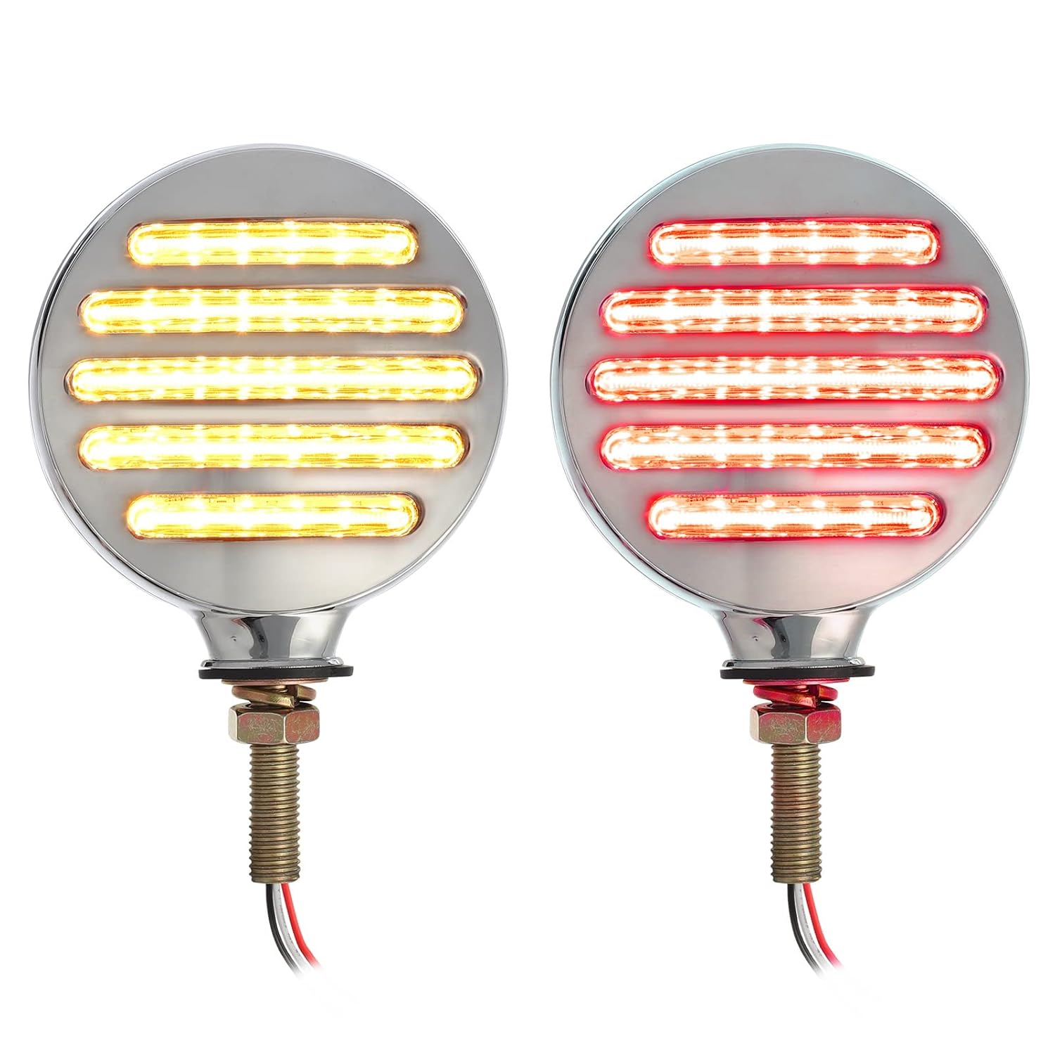 Partsam 2Pcs Flat Line Double Face Led Turn Signal Lights Amber/Red ...
