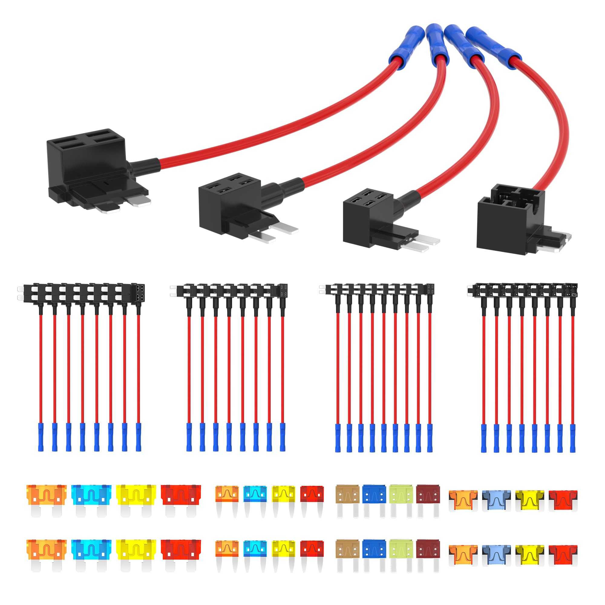 Snapklik.com : RVBOATPAT 36PCS Fuse Tap 12V 4 Types Add A Fuse Kit