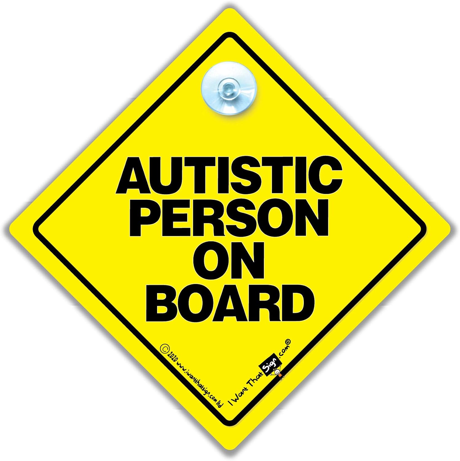 Autistic Person On Board Car Sign Suction Cup Car Window Sign, Baby On ...
