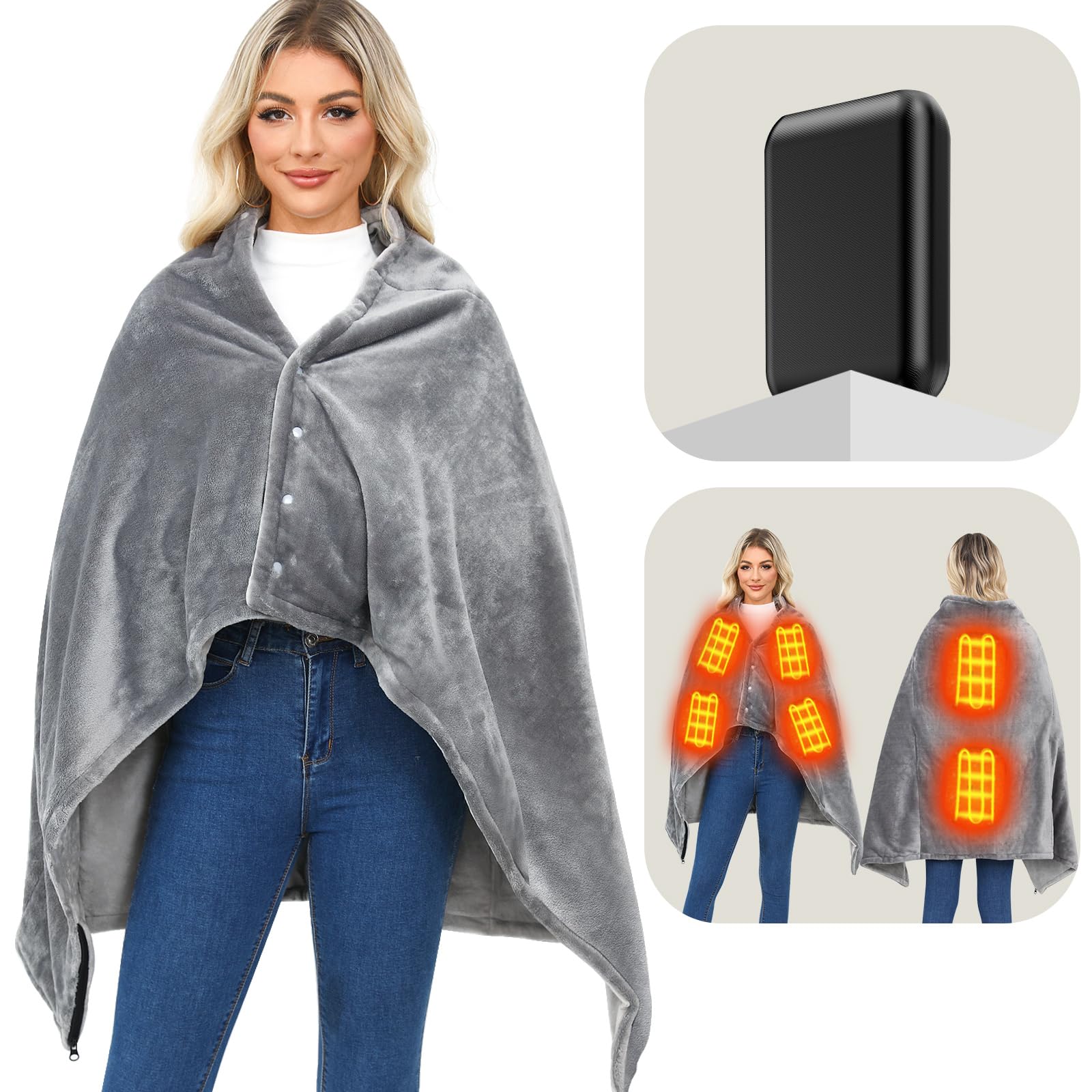 Amazon.com: Heated Blanket Battery Operated,Portable Heated Blanket,55 ...