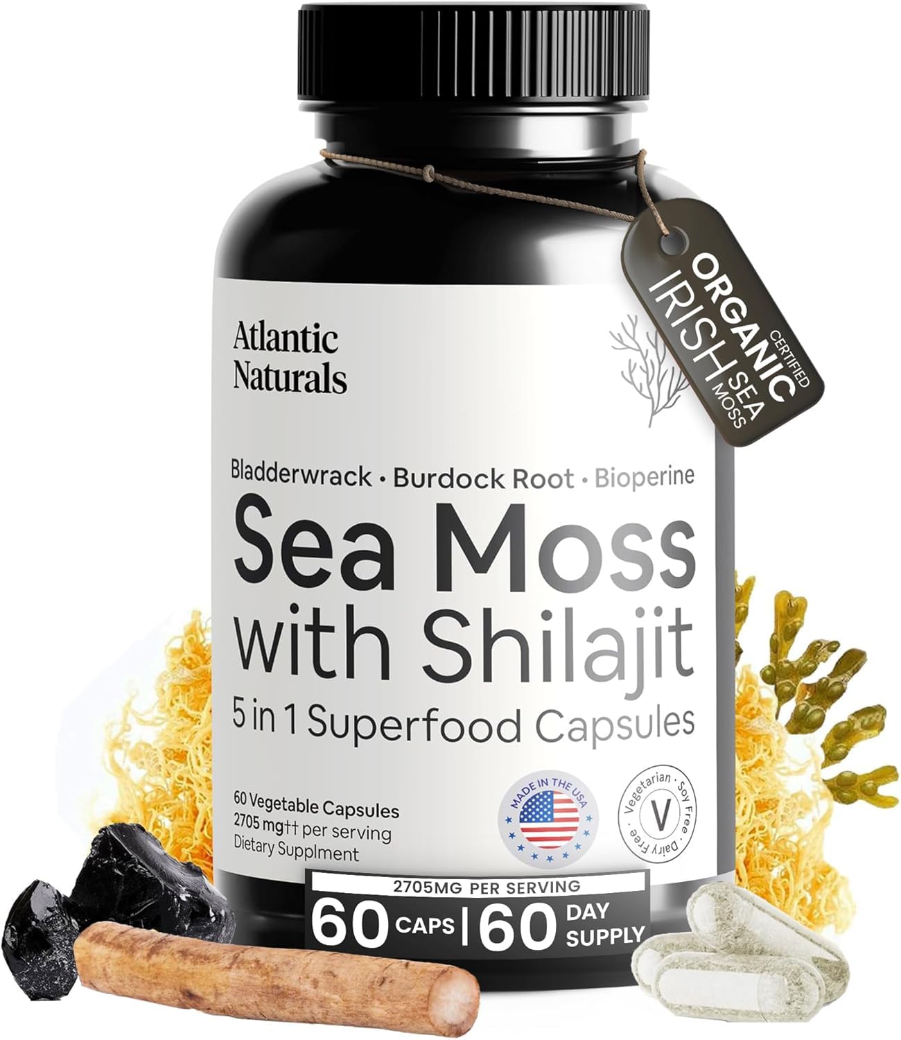 Amazon.com: Atlantic Naturals Sea Moss with Shilajit 5-in-1 Superfood ...