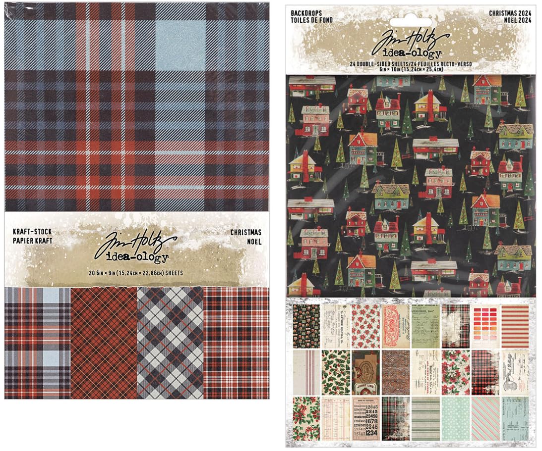 Amazon.com : Bundle - Idea-ology - Tim Holtz - Christmas - Backdrops ...