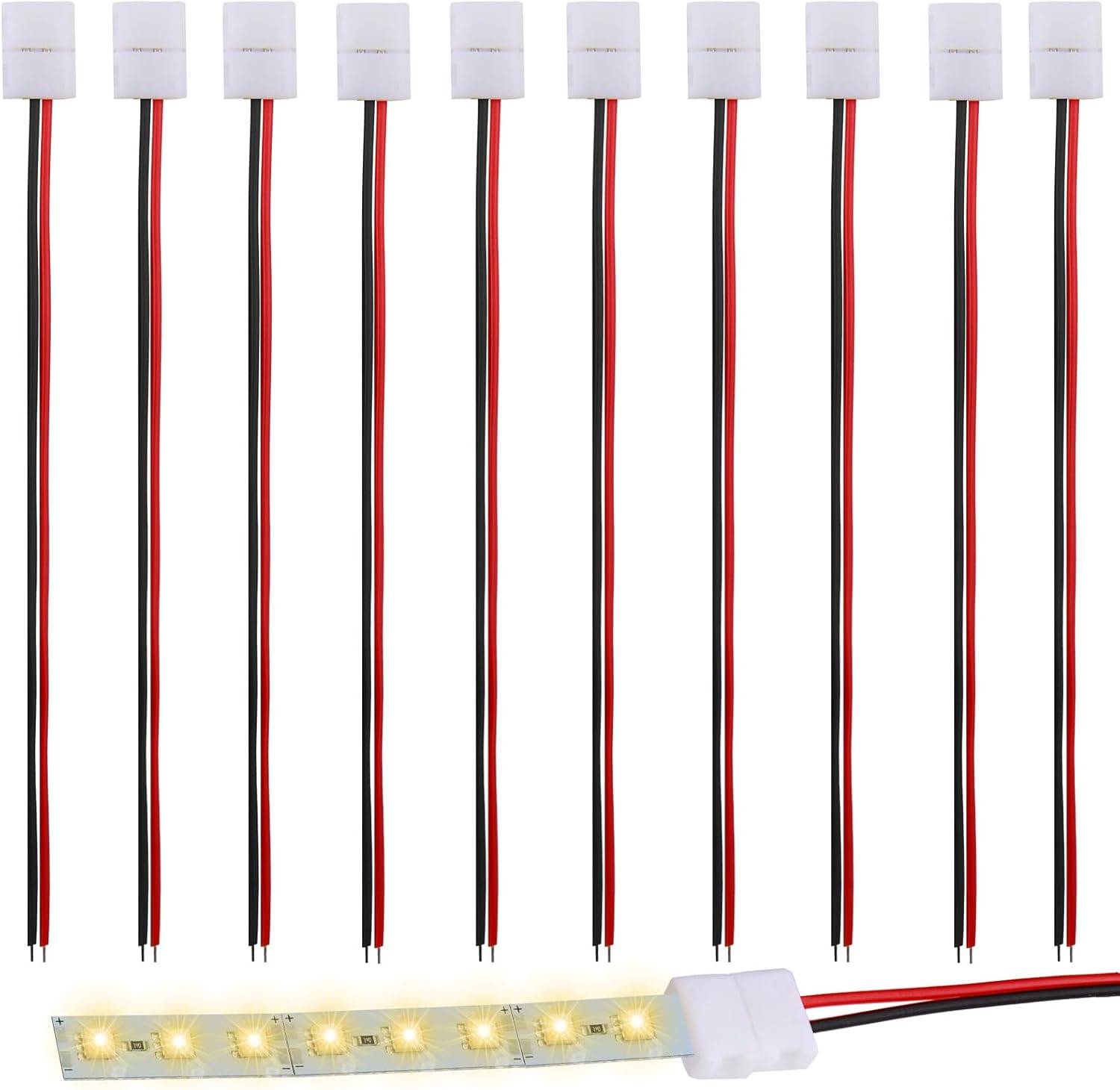 QTMMC 2 Pin 8mm Led Strip Light Connectors 3528 2835 Led Strip ...