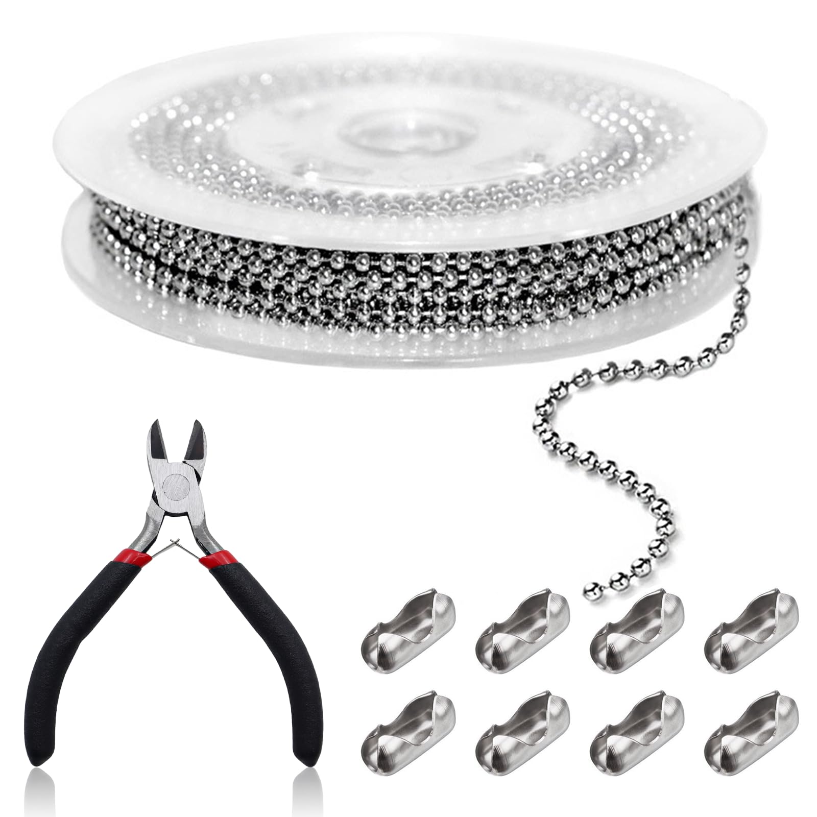 LOREC 32.8 Feet Stainless Steel Ball Bead Chain Ball Chain Beaded Pull ...