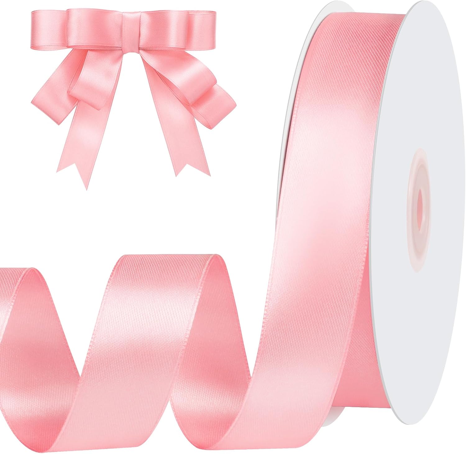 Amazon.com: woric Double Faced Pink Ribbon 1 inch 60 Yards Pink Satin ...