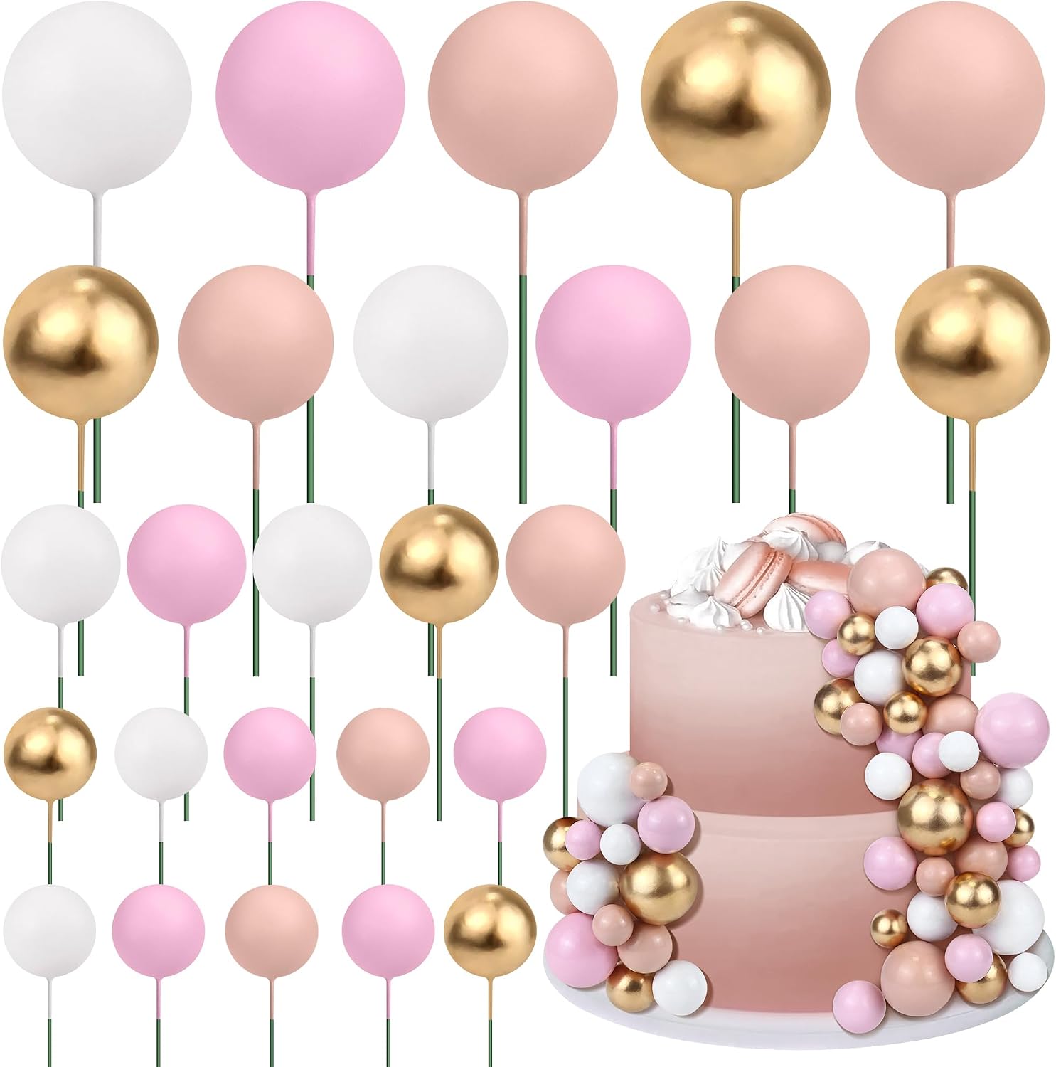 Mini Balloon Cake Topper Foam Cake Balls Cupcake Toppers Cake Insert ...