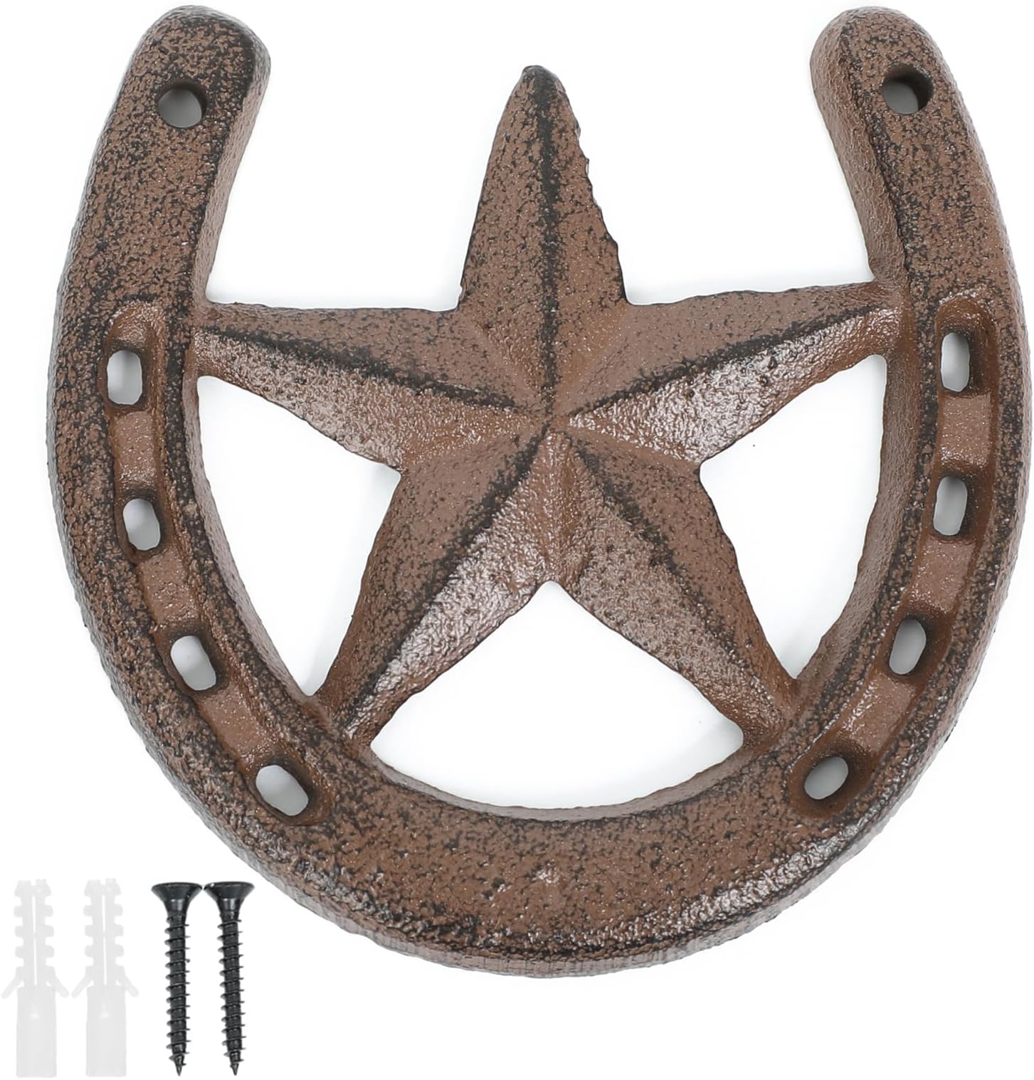 Amazon.com: RONYOUNG 2PCS Cast Iron Horseshoe with Star Wall Decor ...