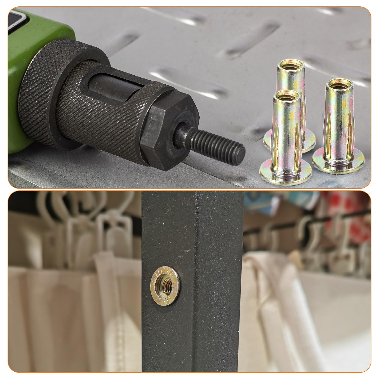 Blind Threaded Nuts Uxcell M6 Rivet Nuts - 40Pcs Carbon Steel Half ...