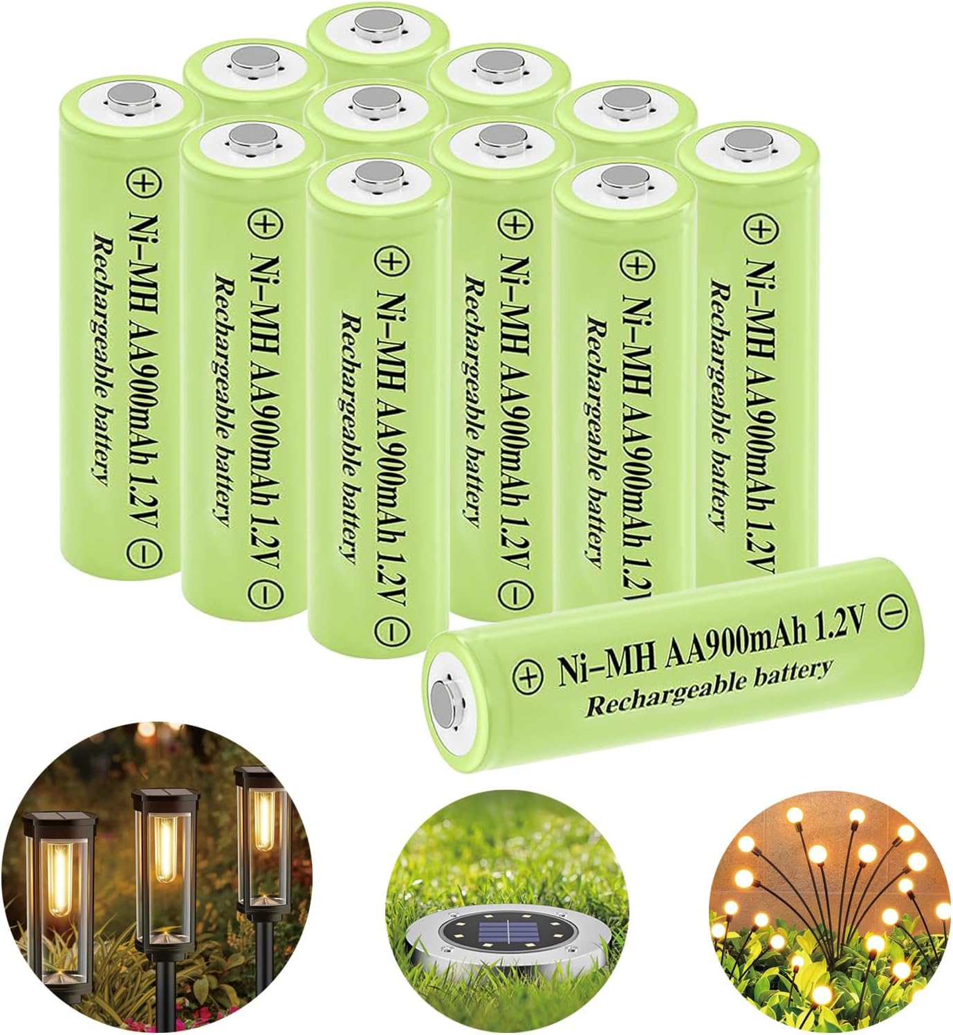 Amazon.com: 1.2 Volts AA 900mAh Rechargeable Batteries,Double A NI-MH ...