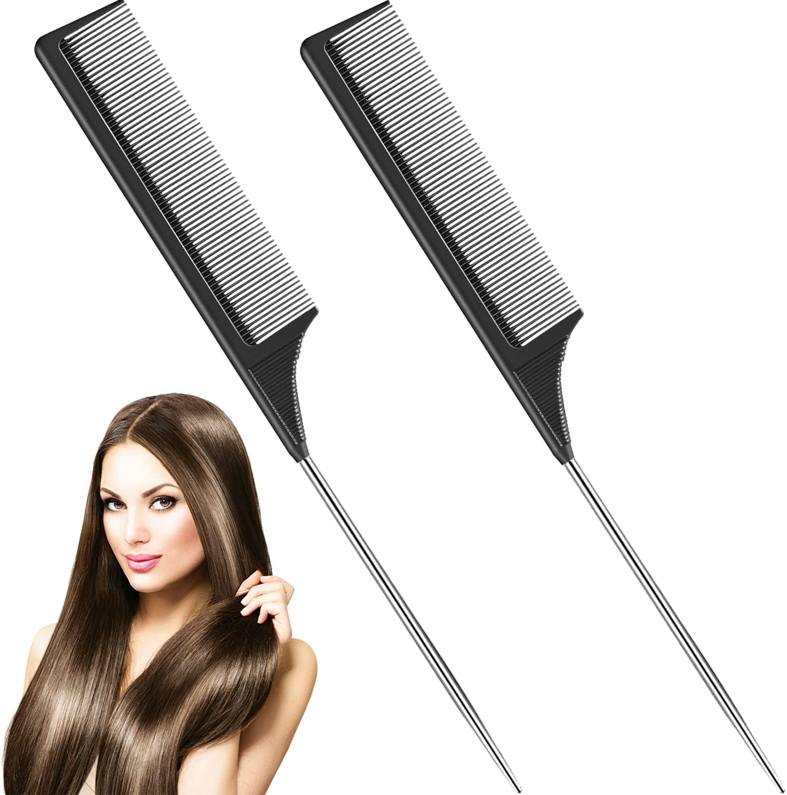 Amazon.com : 3 Pack Hair Rat Tail Combs Set, Parting Rattail, Teasing ...