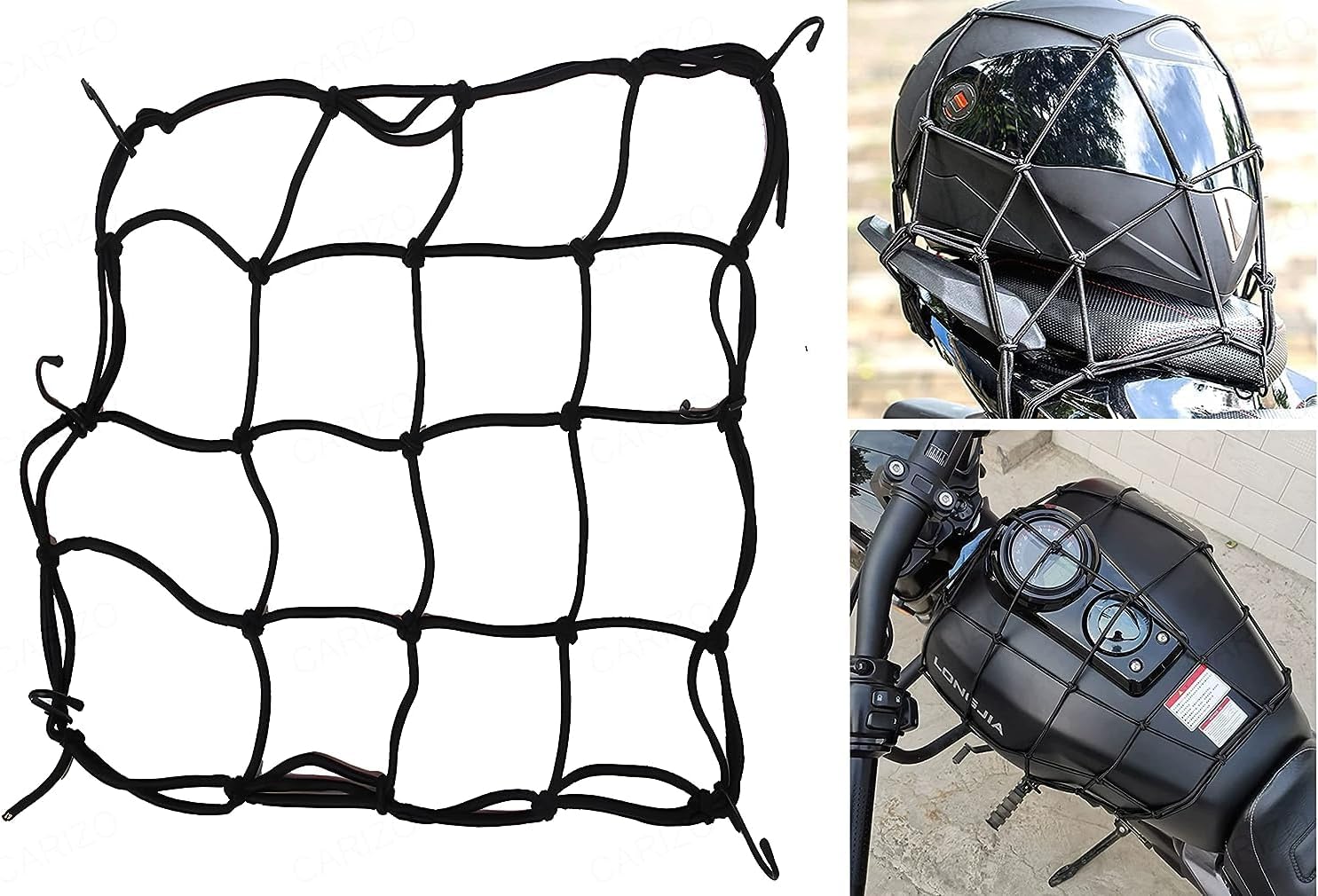 Careflection Universal Bungee Cargo Luggage Net Holder for Bike and ...
