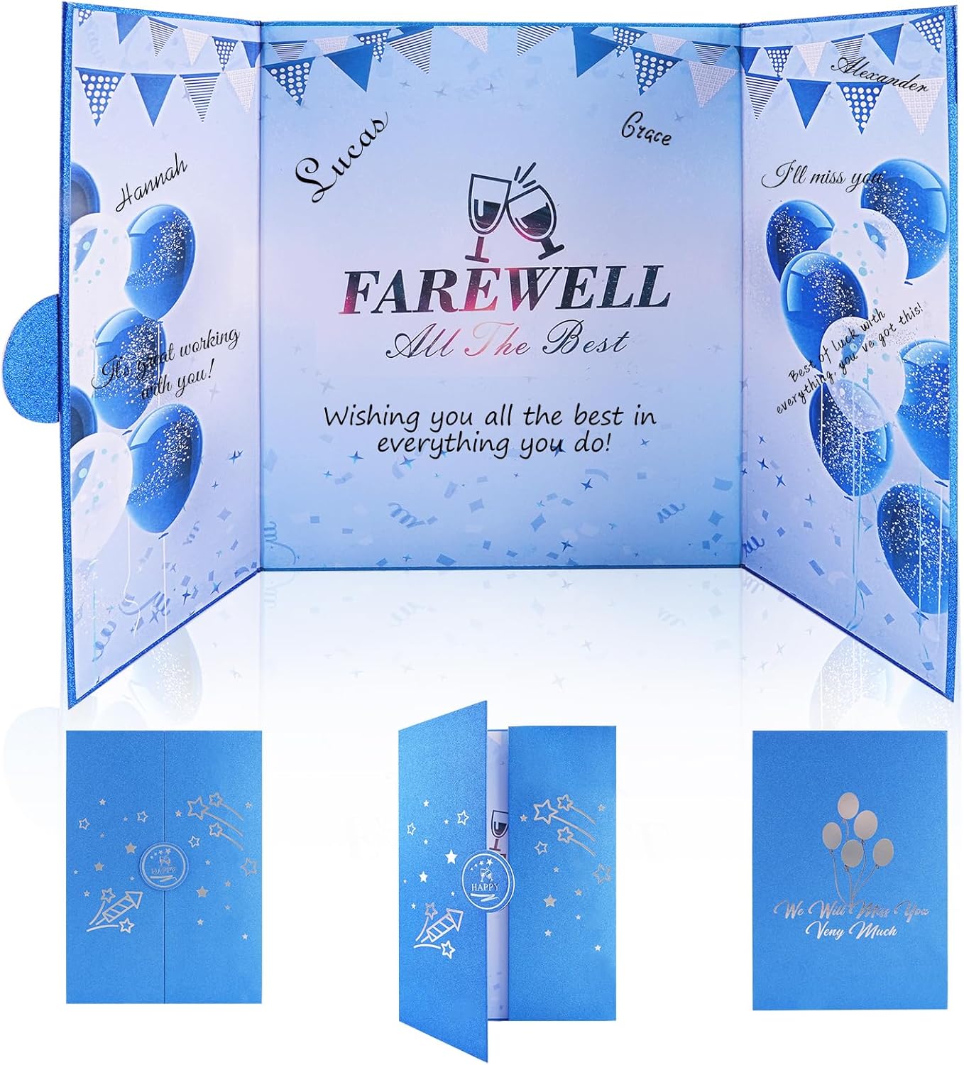 Amazon.com: Tasruwat Blue Farewell We Will Miss You Retirement Card ...