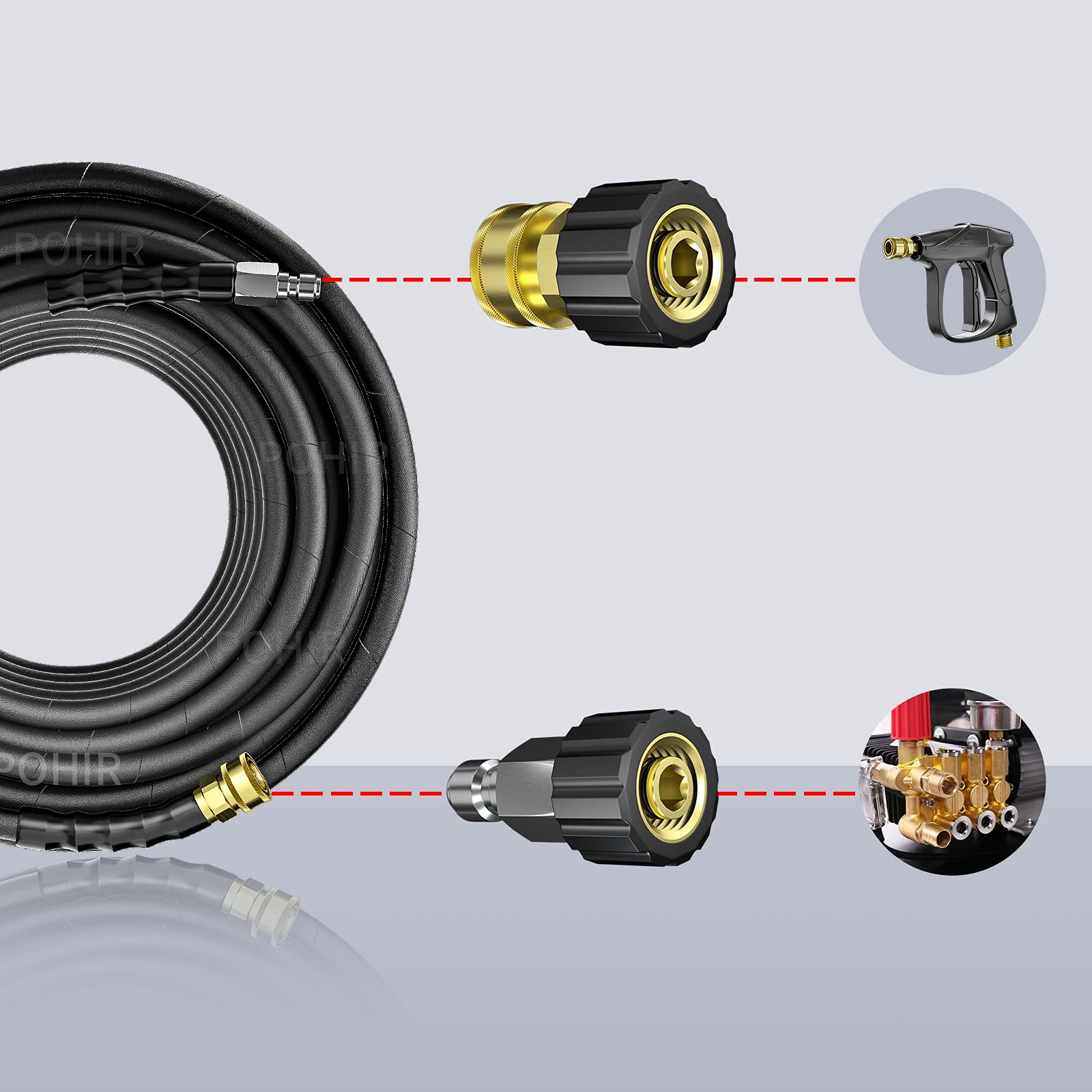 Snapklik.com : Pressure Washer Adapter Set, M22 14mm X 3/8" Male Plug ...