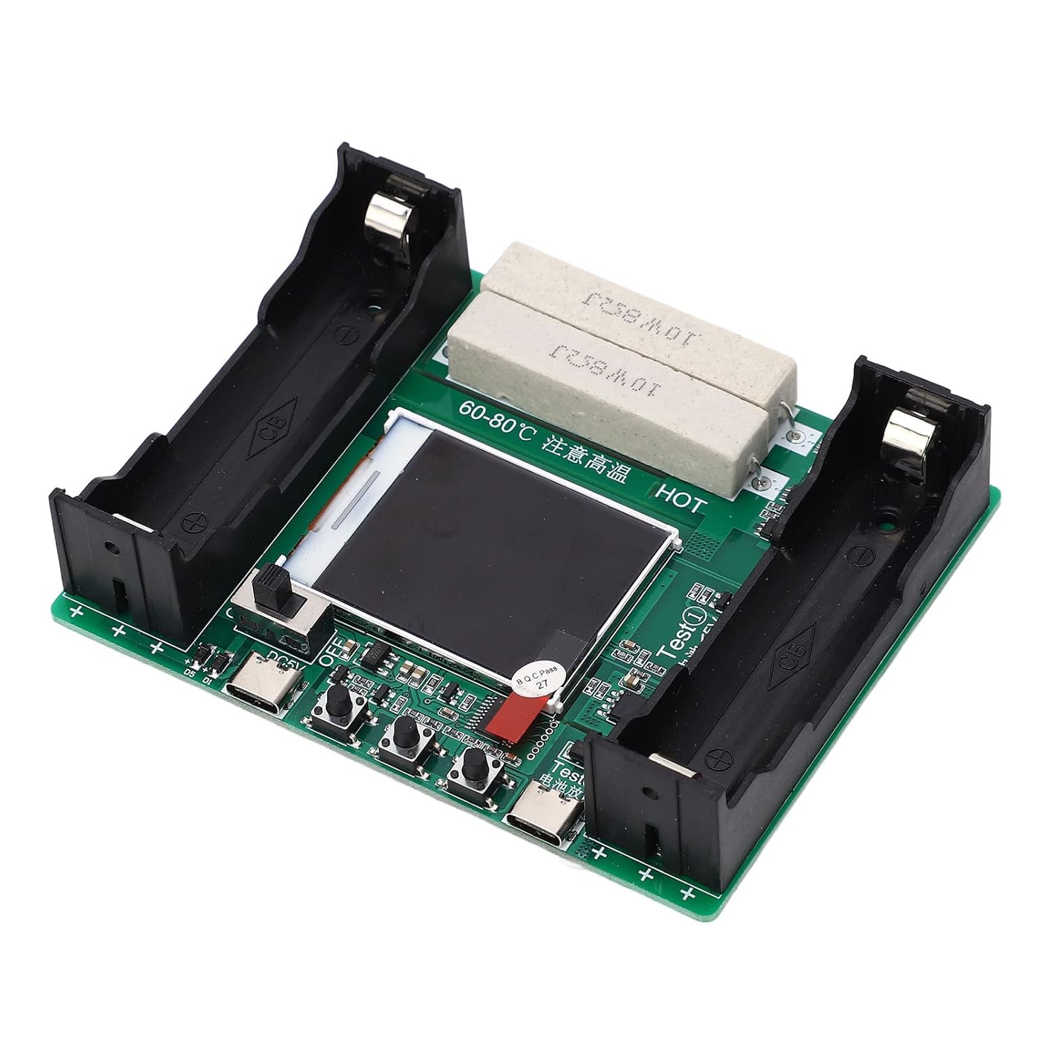 Battery Internal Tester 1.77in LCD Display Modes Adjustable Data Reset ...