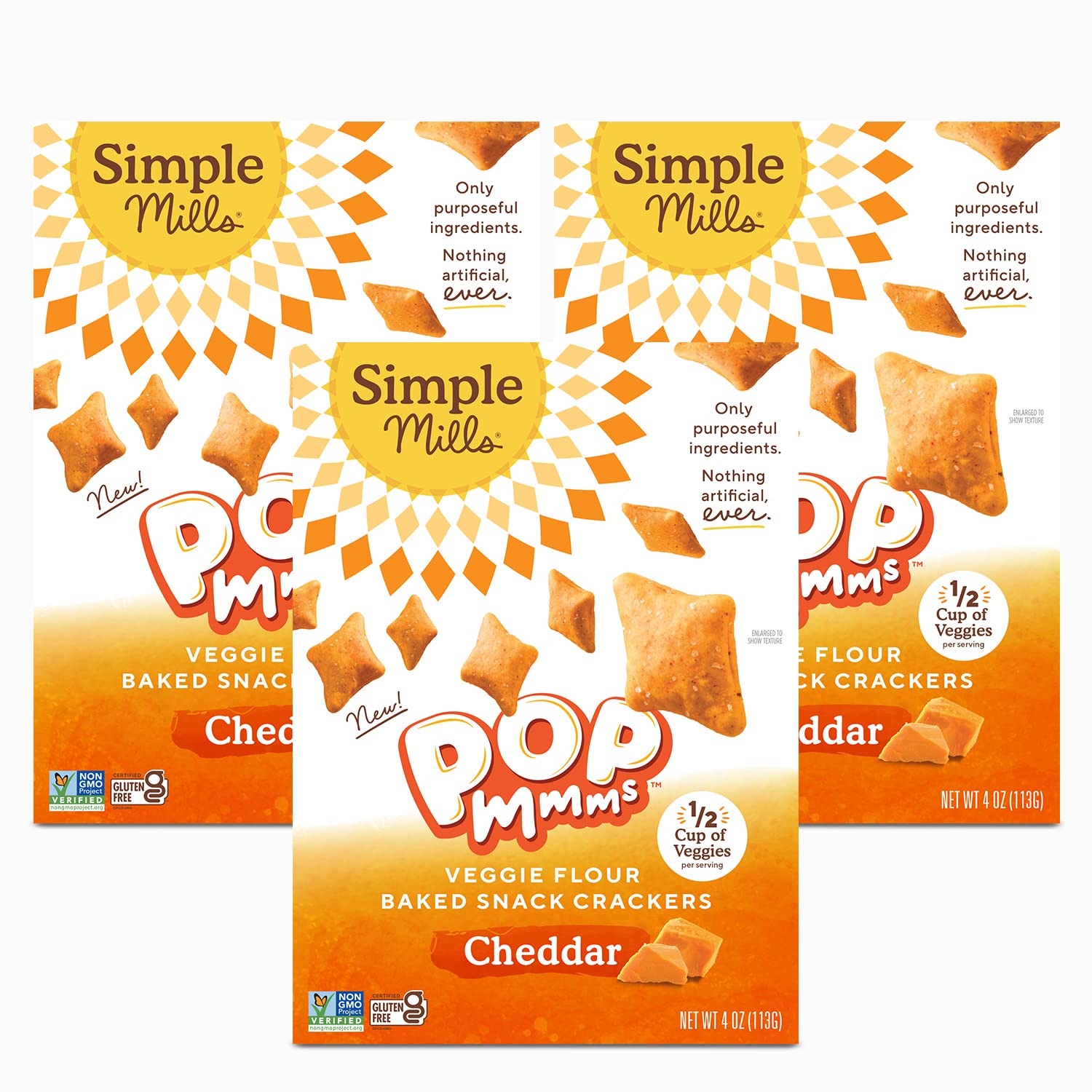 Amazon.com : Simple Mills Pop Mmms Cheddar Veggie Flour Baked Snack ...