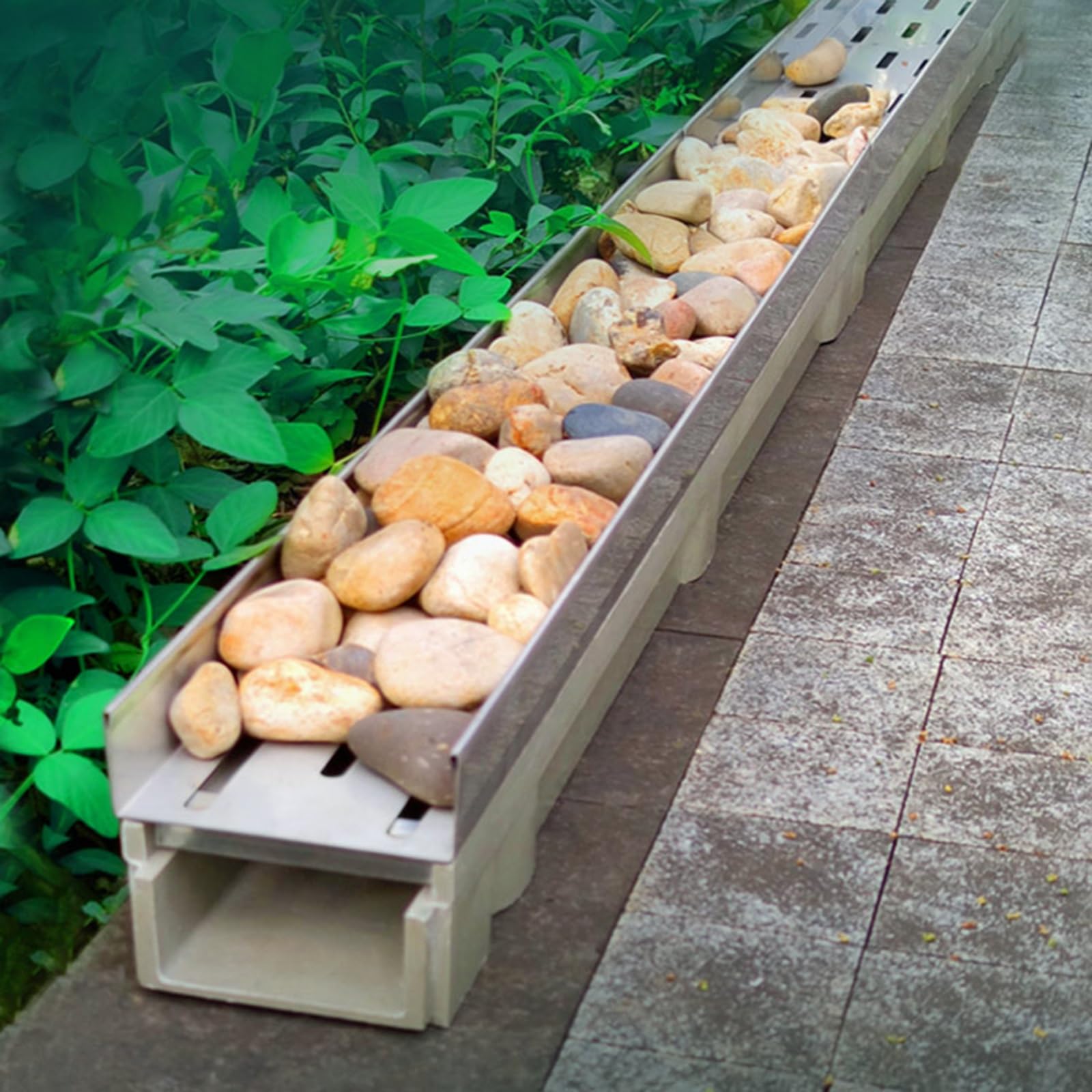 Amazon.com: Trench Drain System for Yard, 4 6 8 10 Inch Deep Profile ...