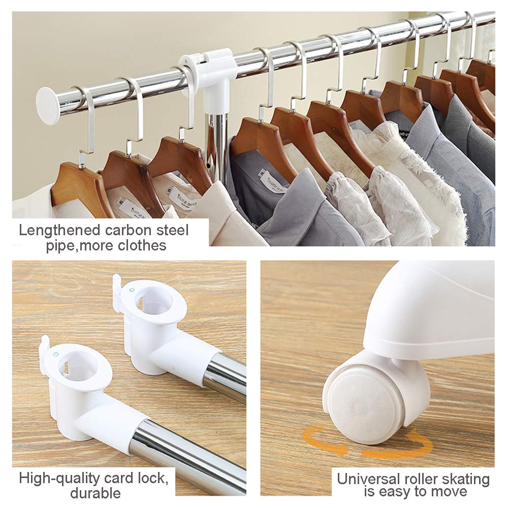 Leaflai Clothes Rails for Bedroom, Adjustable Clothes Rack for Hanging ...