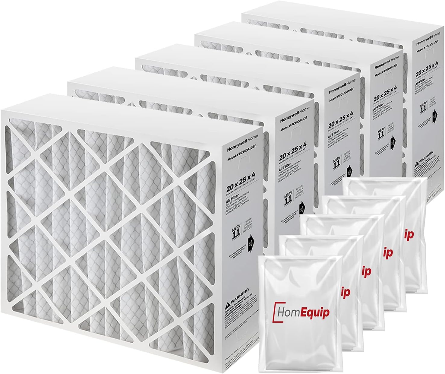 Honeywell FC100A1037 20"x4"x25" Merv 11 Filter Media, Pack of 5 - Media ...