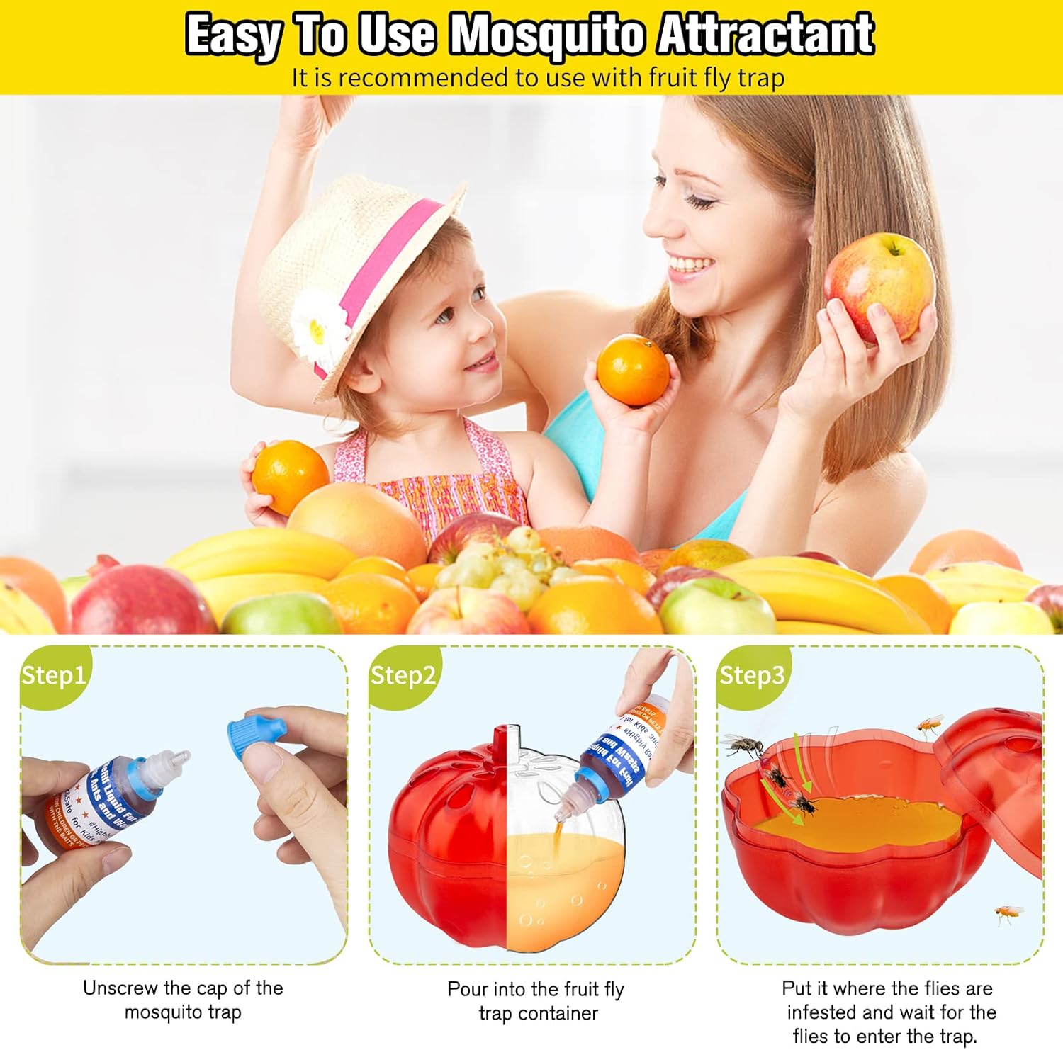 Trampa para moscas de fruta solo líquido, trampas para moscas de la ...