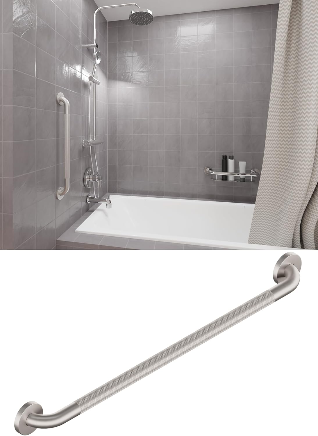 HEALTHCRAFT Easy Mount Grab Bar 18-32-36-42" Inch, ADA Compliant ...