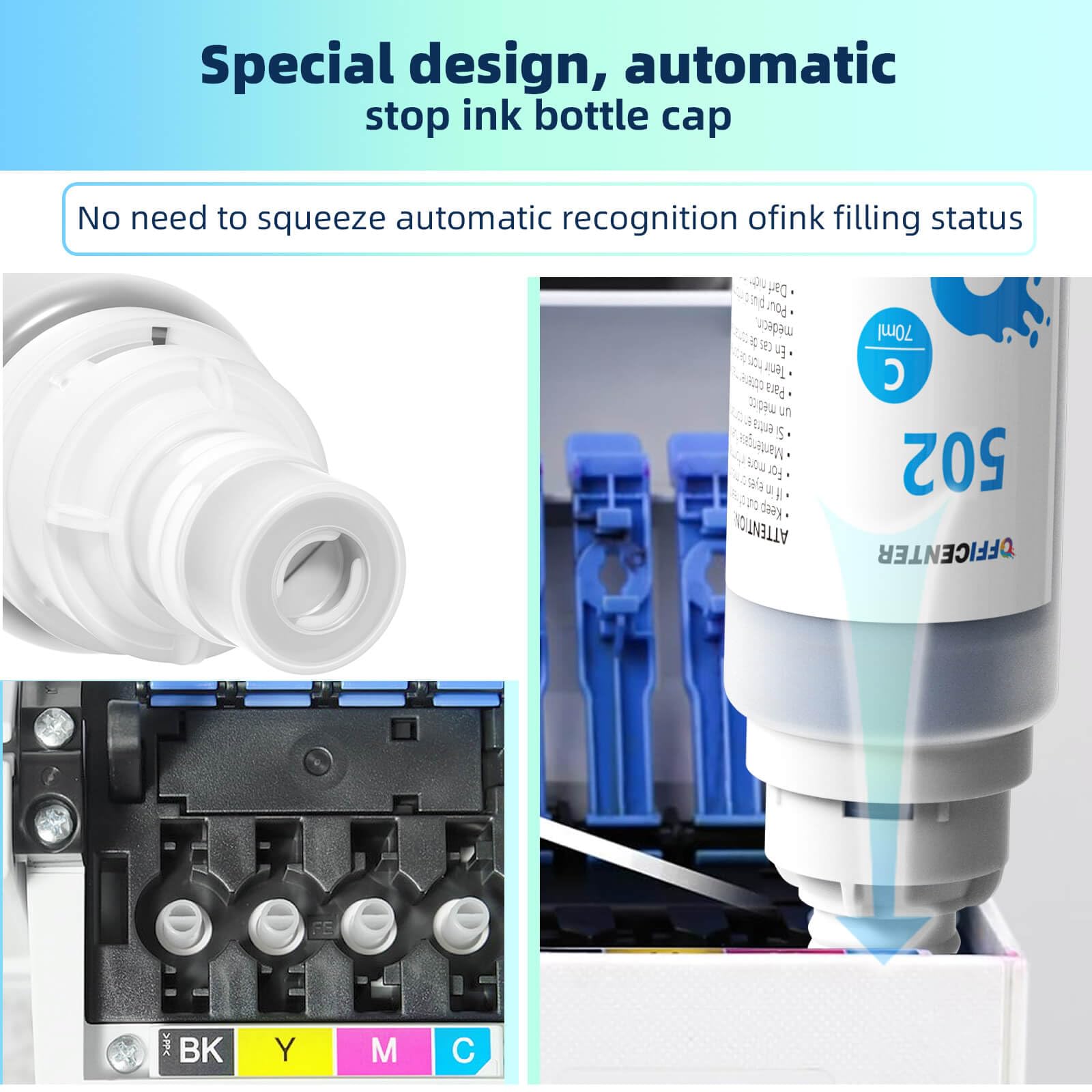 Snapklik.com : 10 Pack T502 502 Ink Refill Bottles For Ecotank ET-2760 ...