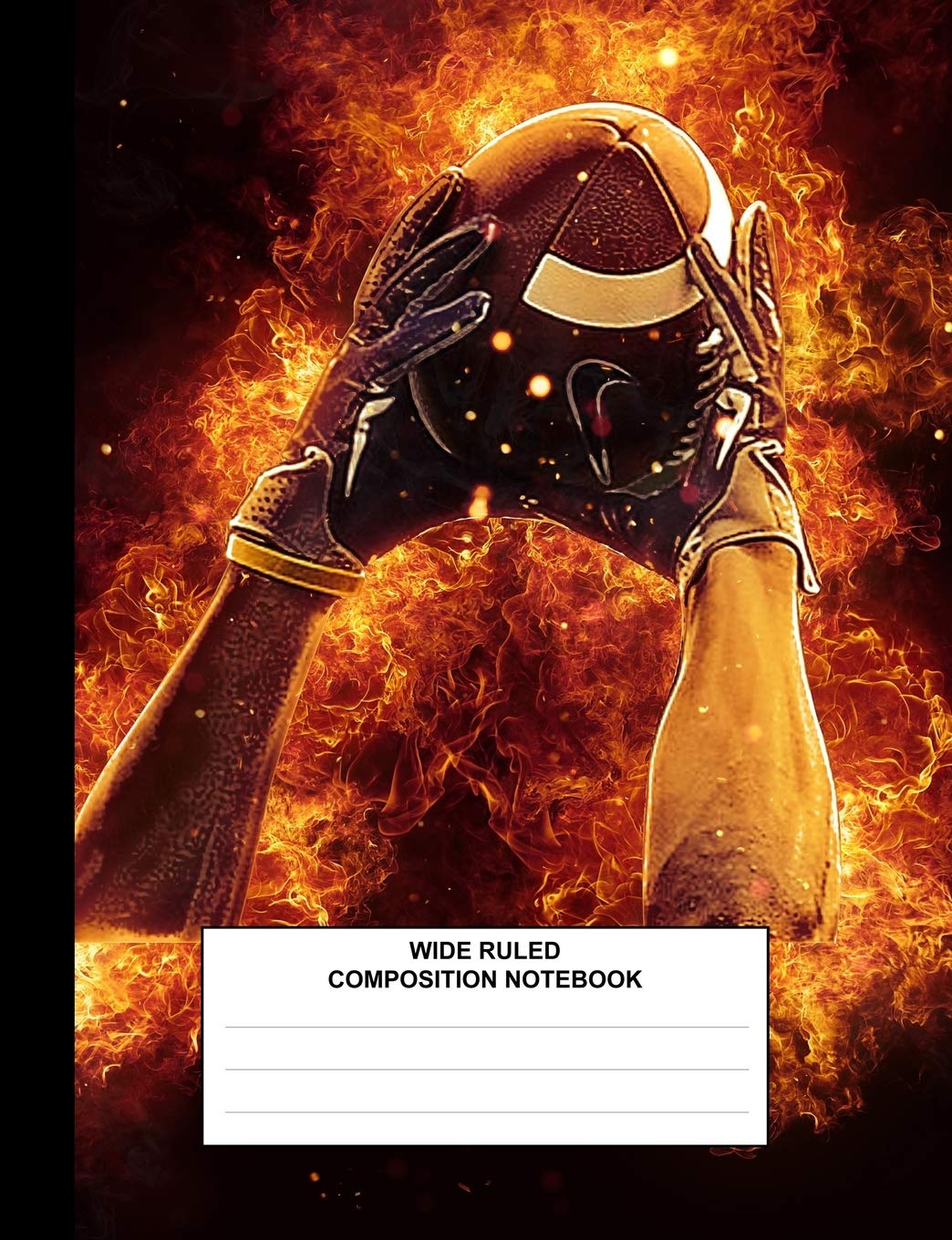 Composition Book: Football Flames, Composition Book for School, Wide ...