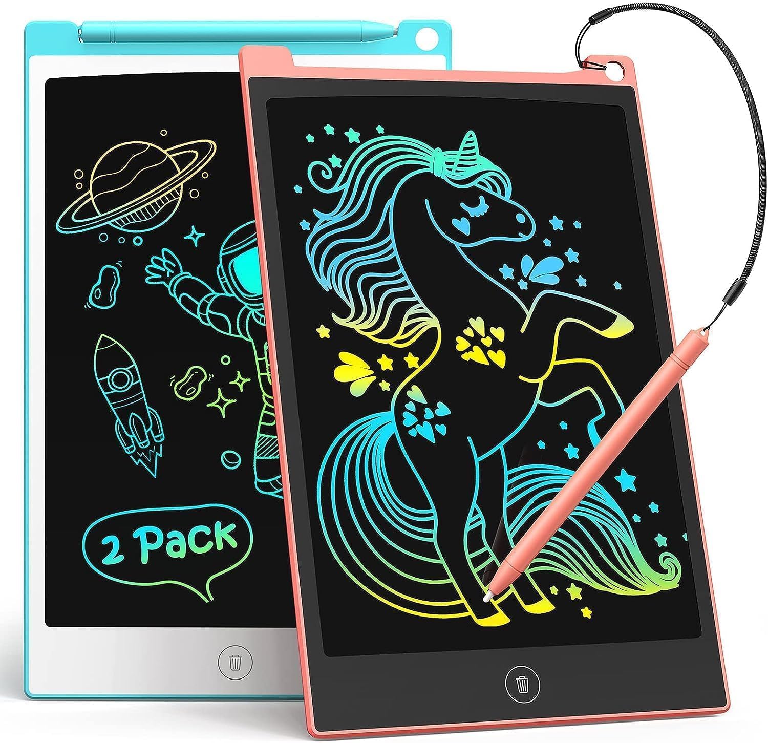 Amazon.com: 2 Pack LCD Writing Tablet for Kids, Colorful 10 Inch Doodle ...