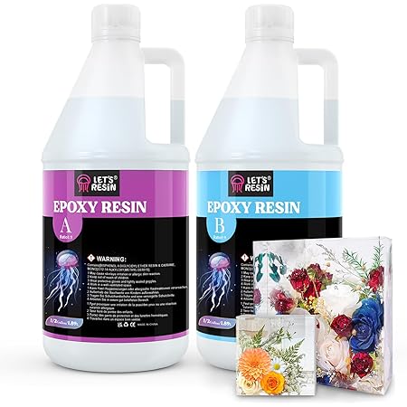 LET'S RESIN Kit de résine époxy à séchage rapide - Démoulage en 4 heures - 591 ml - Résine époxy ...