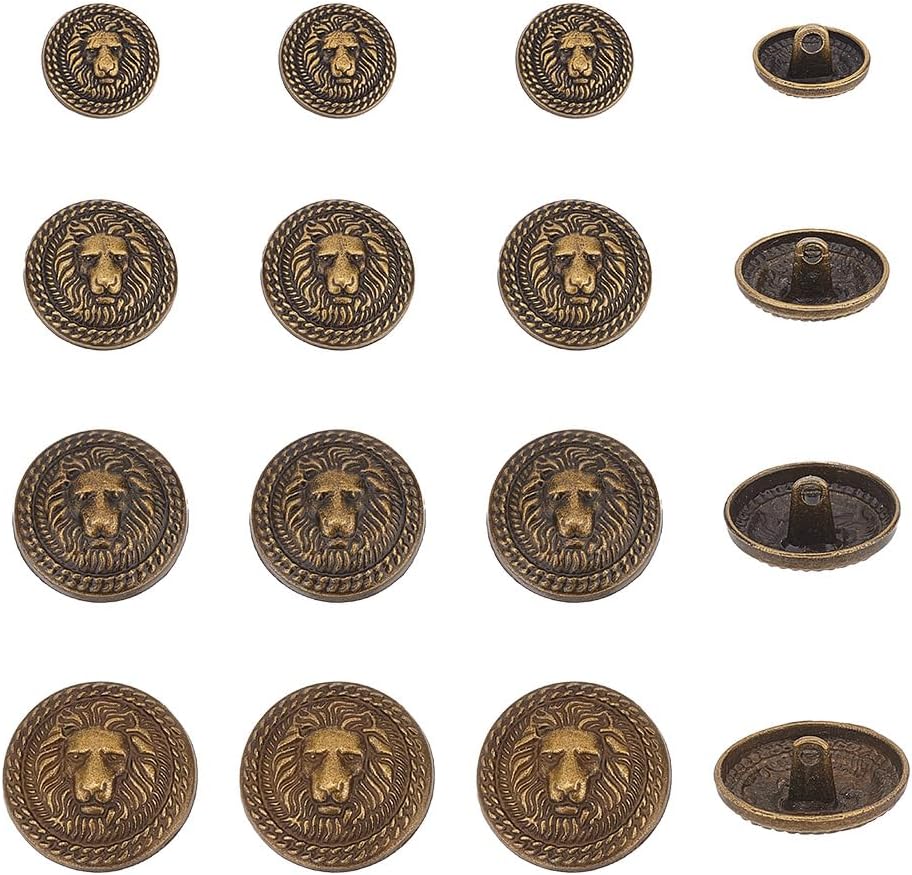 12PCS Antique Bronze Pattern Engraved Metal Buttons for Blazer Coat ...