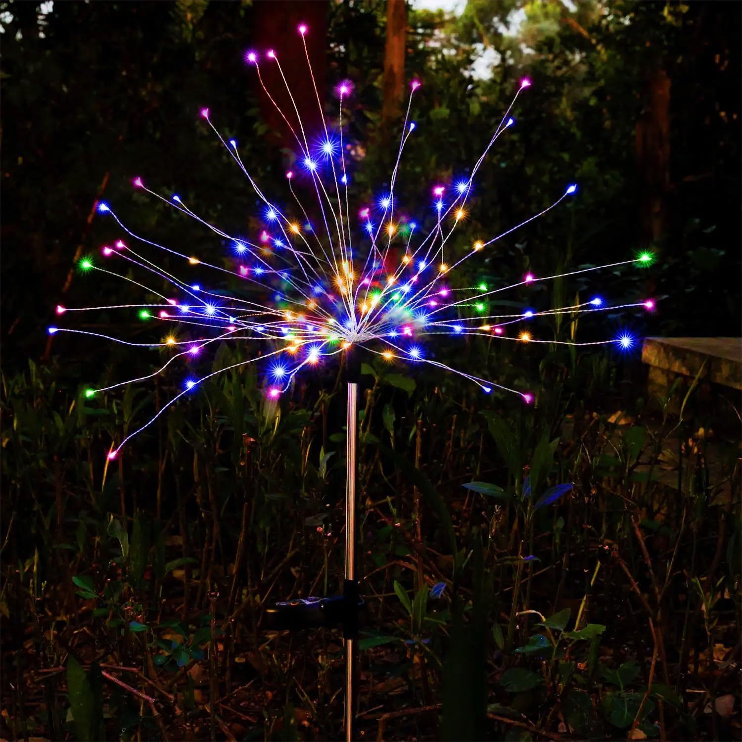 Honche Fuegos artificiales solares mejorados, 120 luces LED, con ...
