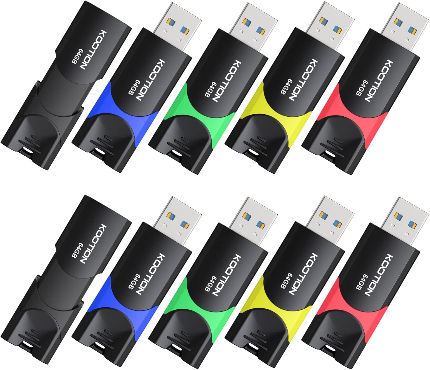 Amazon.com: 64GB USB 3.0 Flash Drive 10 Pack KOOTION USB 3.0 Thumb ...