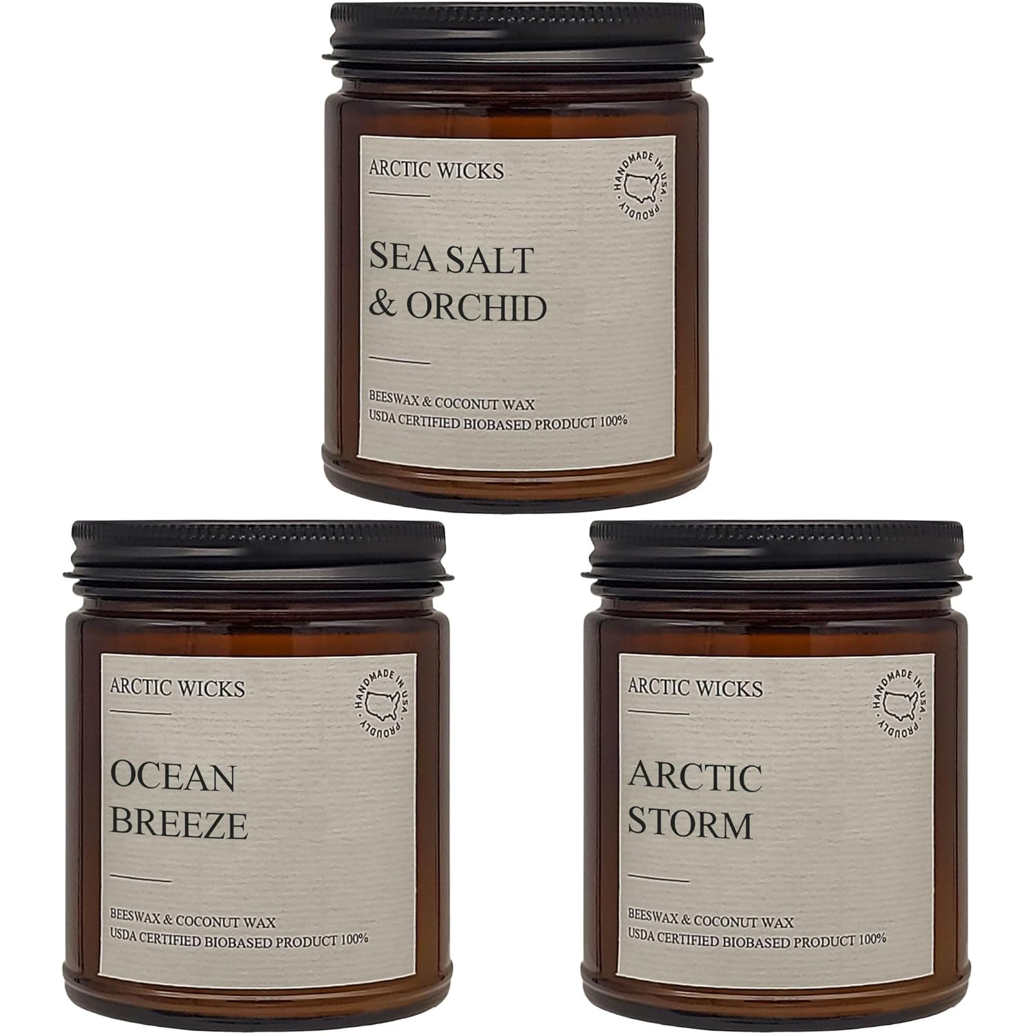 Amazon.com: Arctic Wicks 3 Pack Spring Candle Set - Sea Salt & Orchid ...