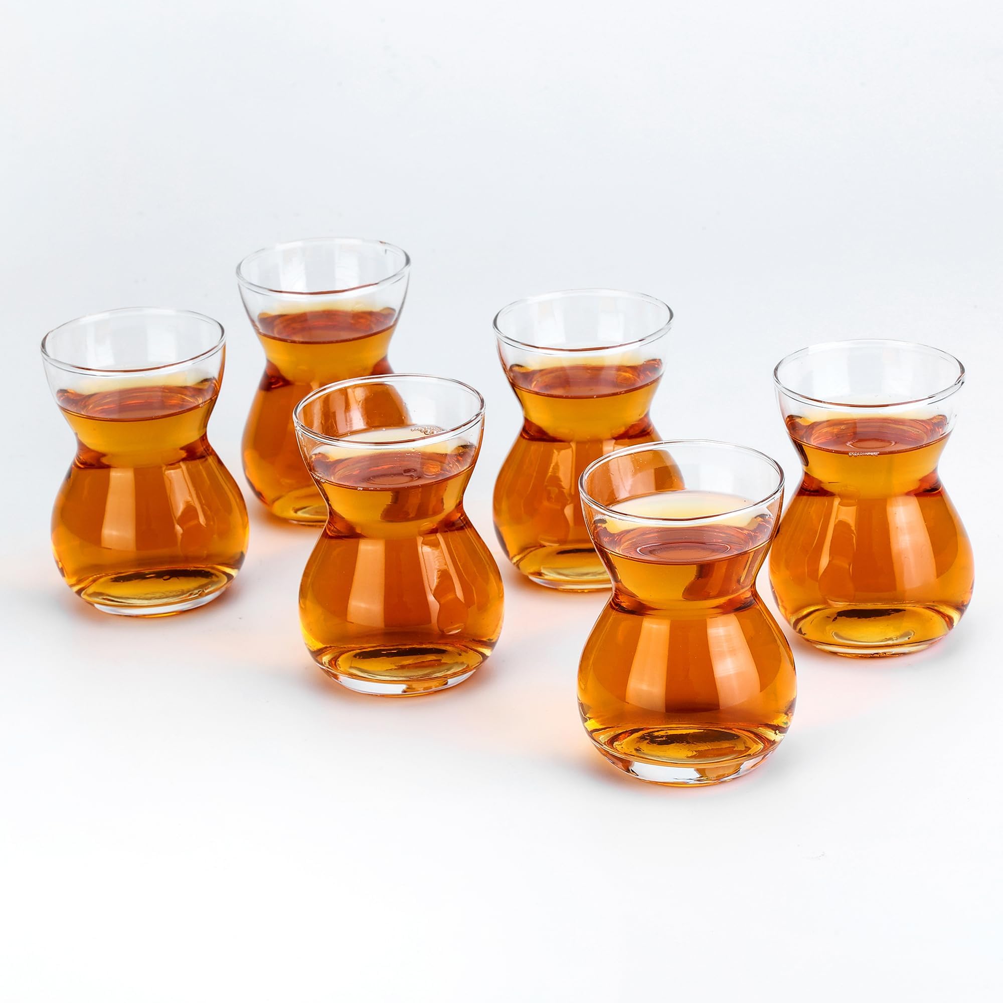 Amazon.com | Turkish Tea Glasses & Saucers Set - Gold Trim Design (12 ...