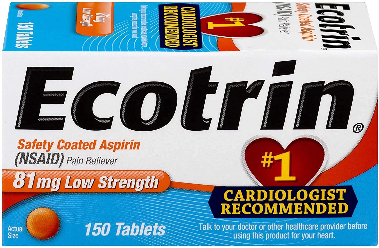 Amazon.com : Ecotrin Safety Coated Enteric Aspirin, 81 mg Low Strength ...