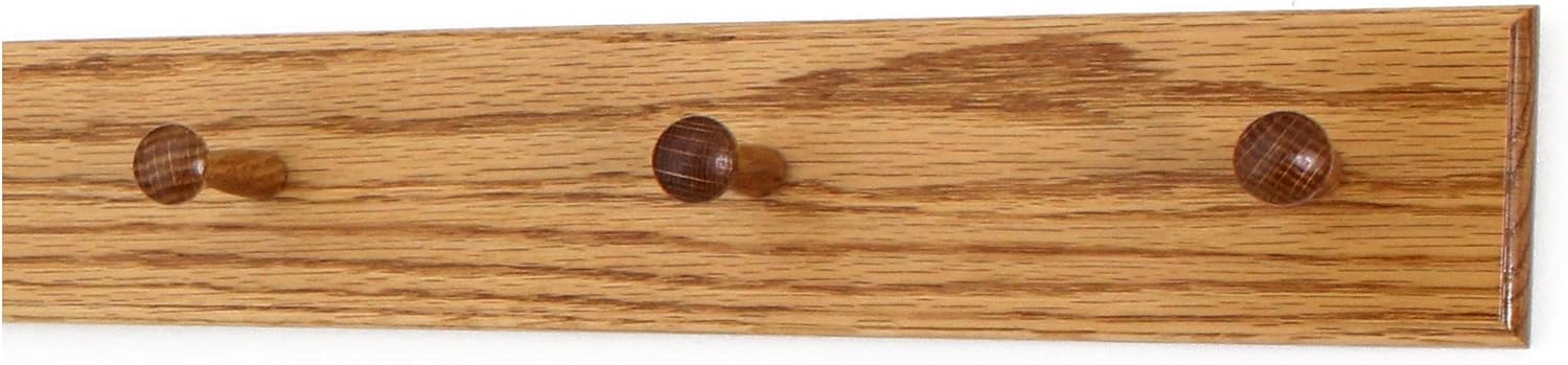 Amazon.com: Solid Oak Shaker Peg Rack Made in The USA - Golden Oak ...