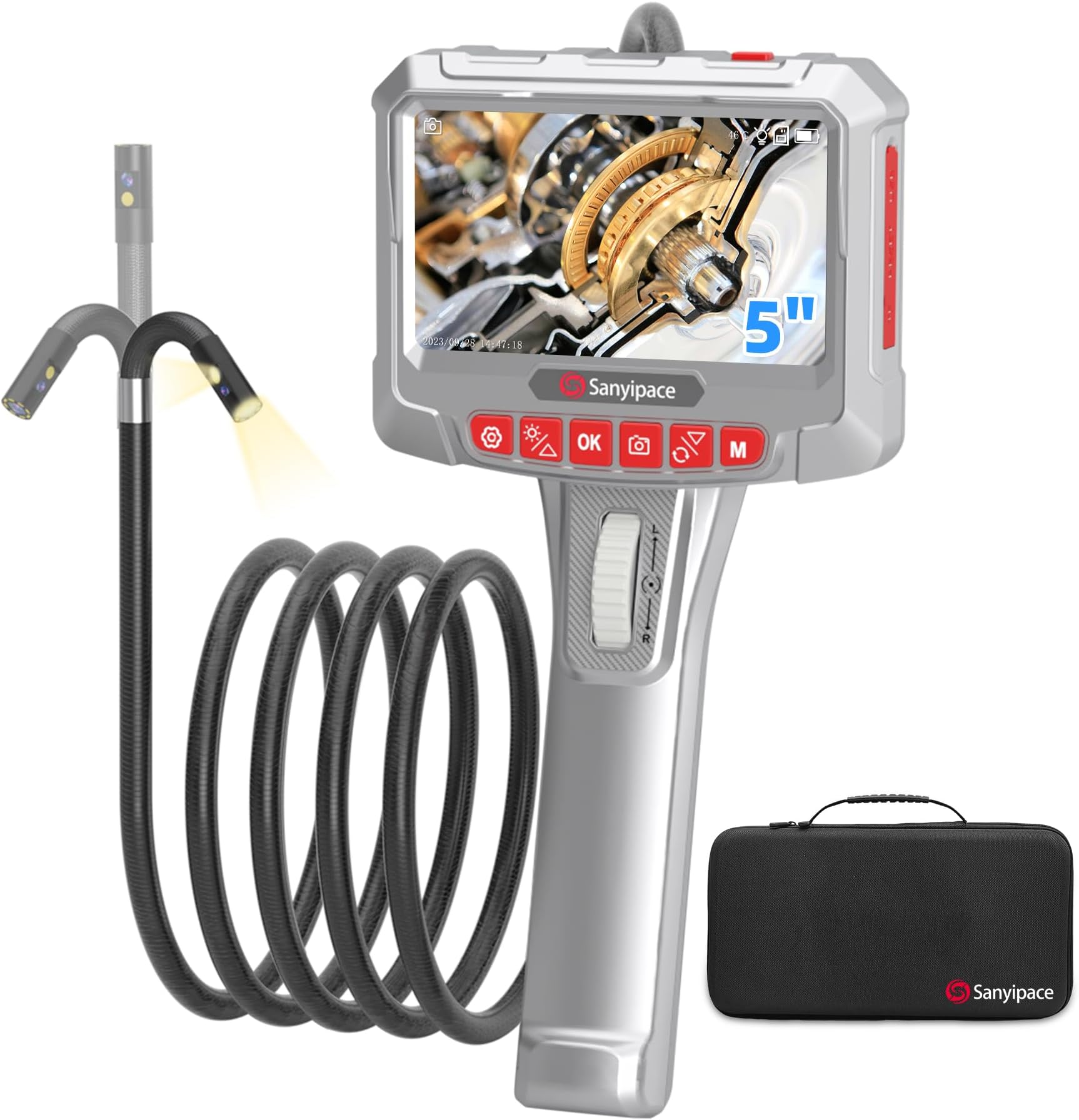 Amazon.com: Two-Way Articulating Borescope with Dual Lens, 8+1 Lights ...